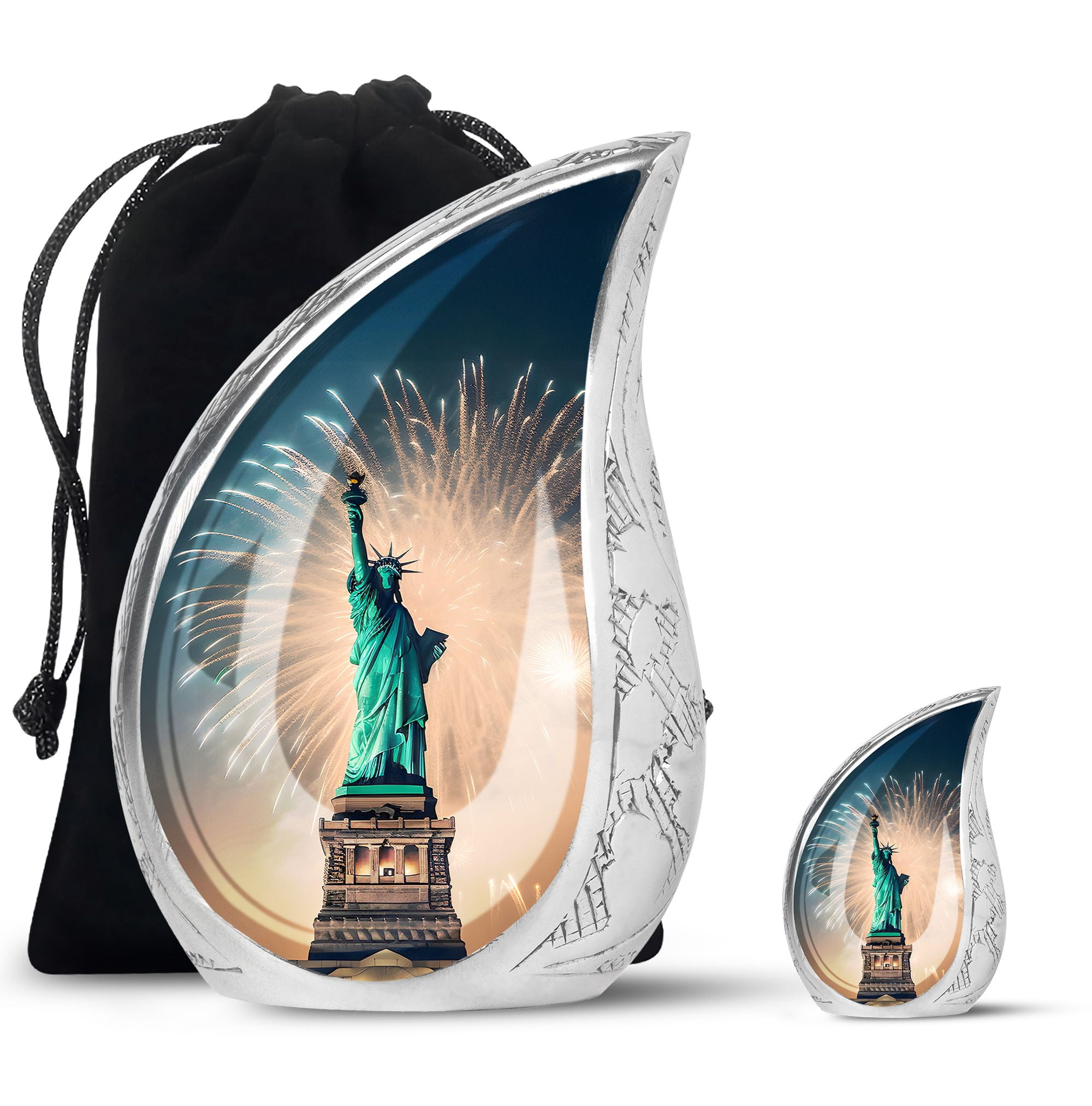 SUBSH Statue Of Liberty With Fireworks - Cremation Memorial - Urn Adult ...