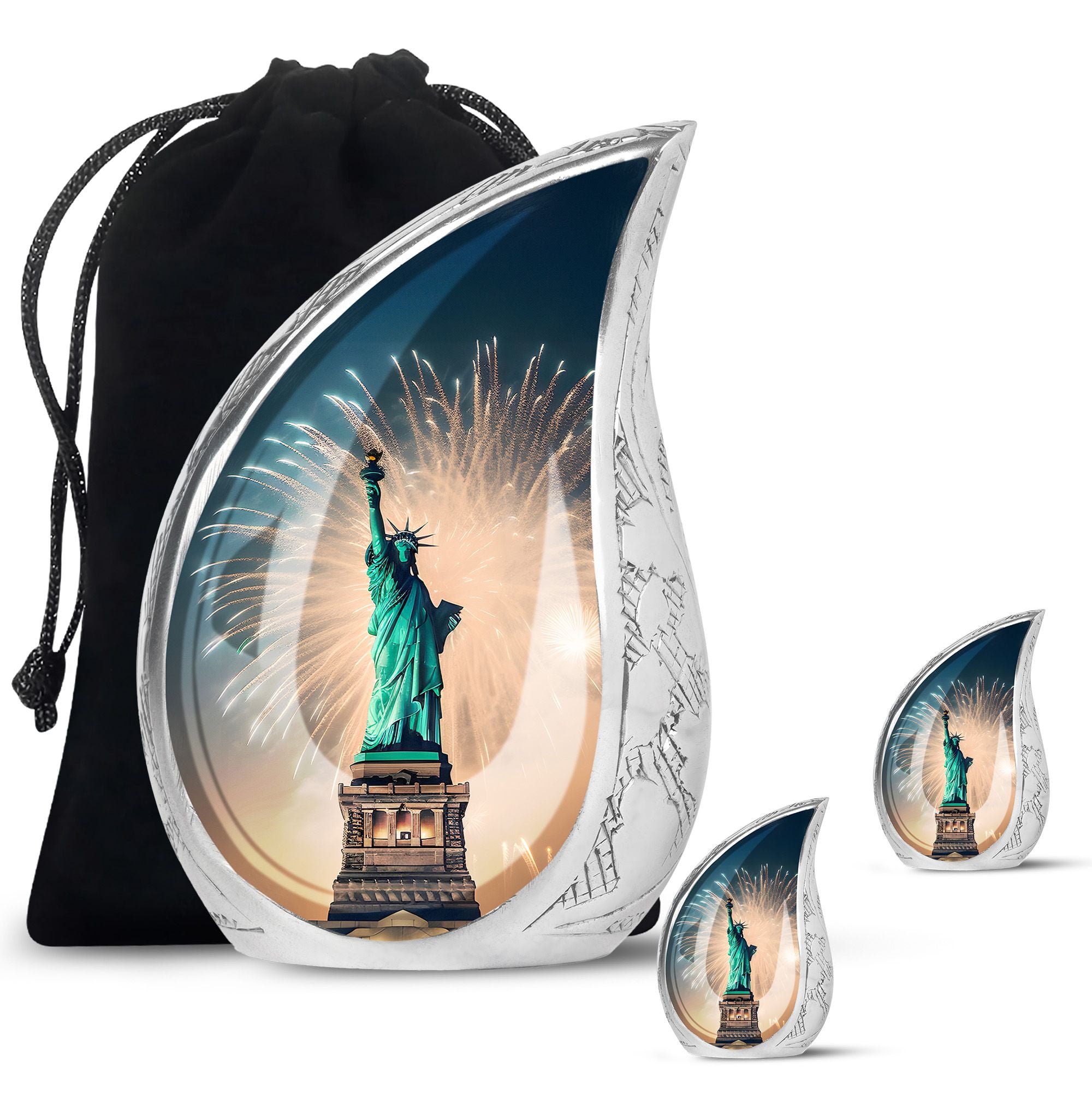 SUBSH Statue Of Liberty With Fireworks - Cremation Urn For Adults - Urn ...