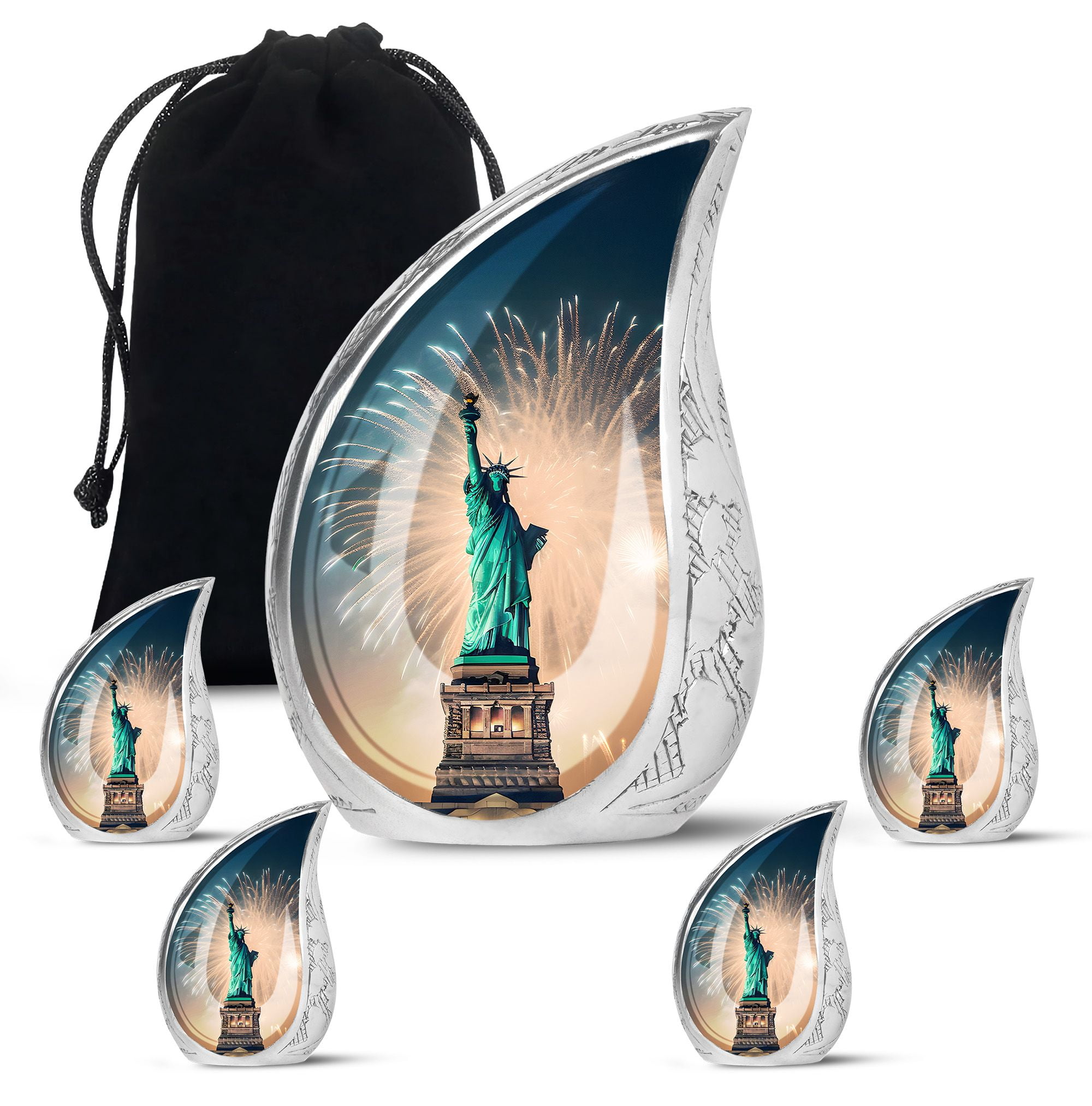 SUBSH Statue Of Liberty With Fireworks - Cremation Urn For Ashes - Urn ...