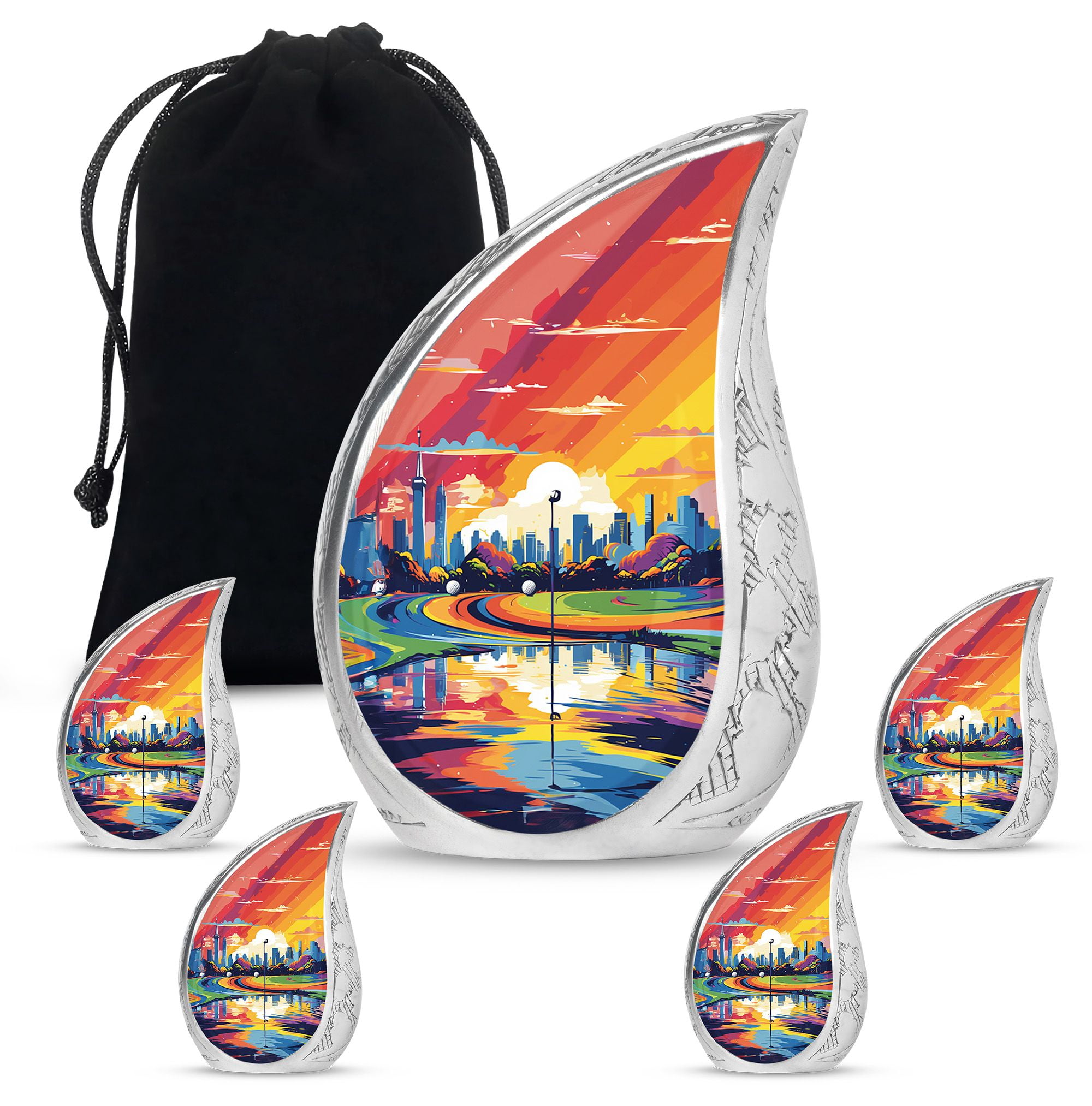 SUBSH Stylized Colorful Cityscape - Cremation Urns For Human Ashes ...