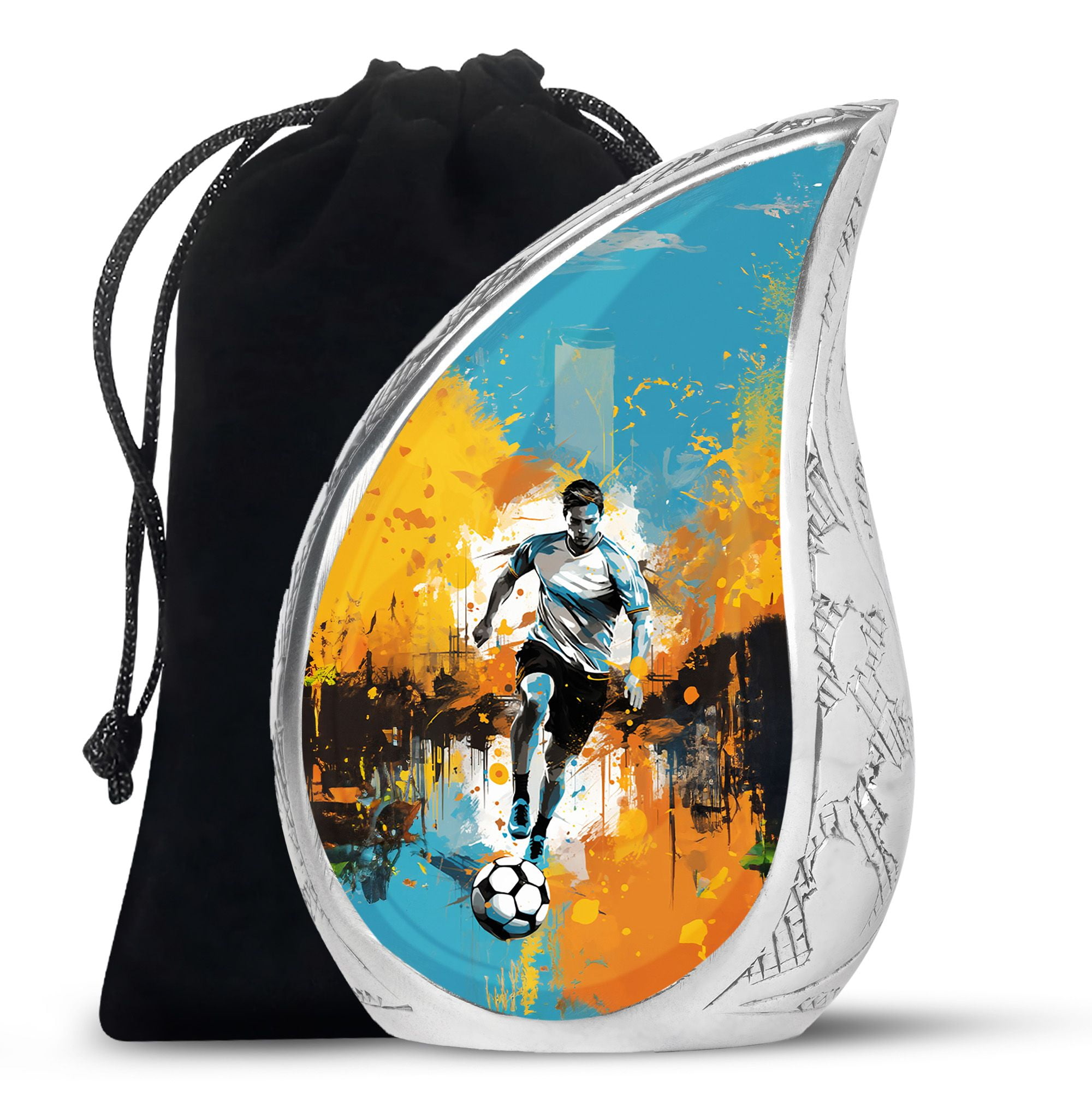 SUBSH Stylized Soccer Player Artwork - Urns For Ashes - Large Burial ...