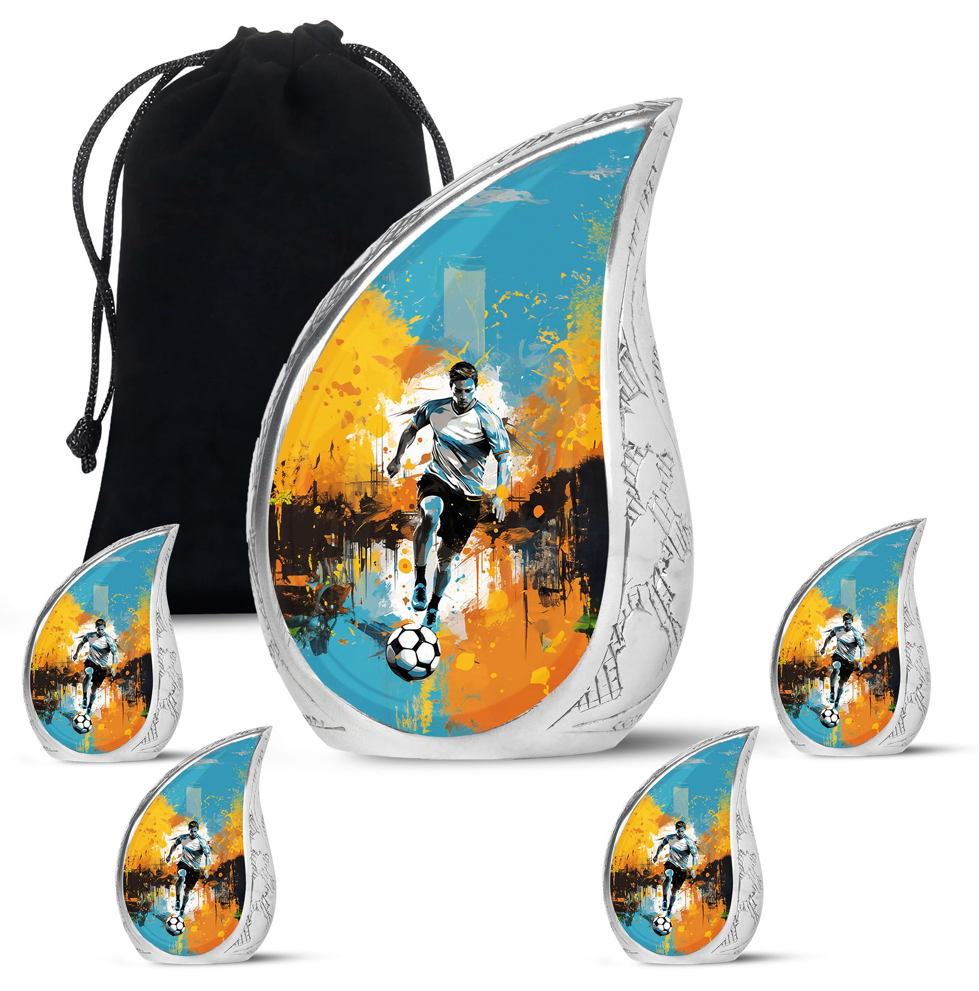 SUBSH Stylized Soccer Player Artwork - Urns For Human Ashes Adult Male ...