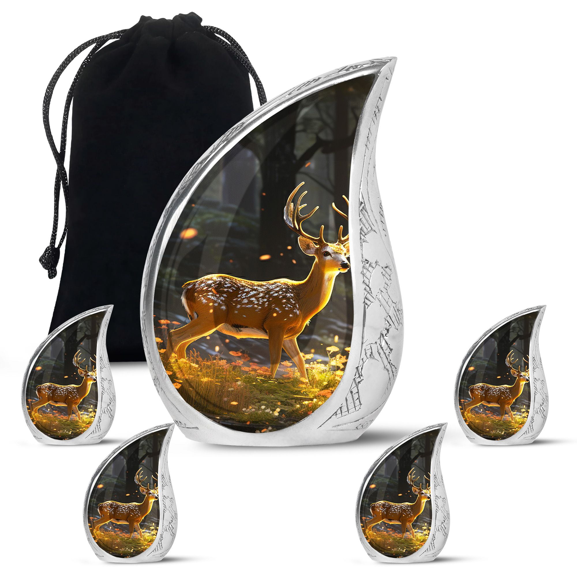 SUBSH Sunlit Deer In A Magical Forest - Cremation Memorial - Small Urn For Ashes - Small Funeral ...