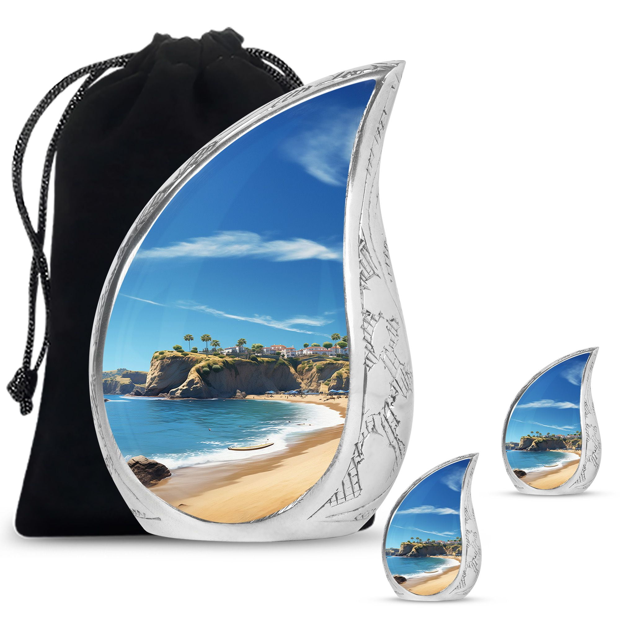 SUBSH Sunny Cliffs Overlooking A Serene Beach - Urns For Human Ashes ...