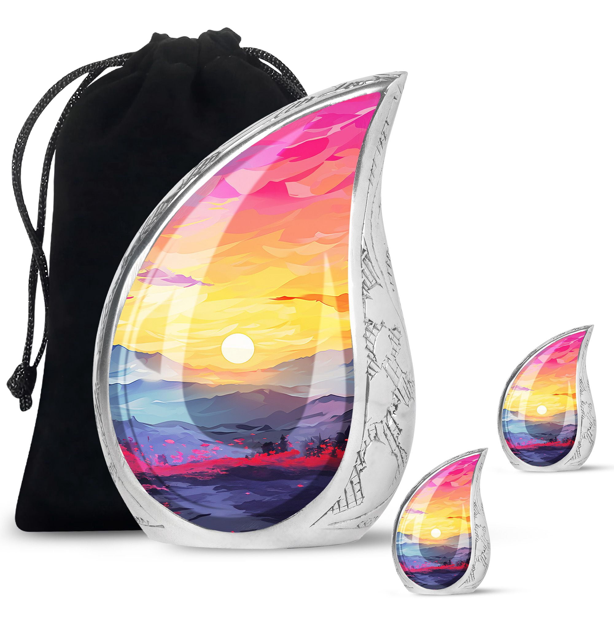 SUBSH Sunset Glow Over Flowering Hills - Urn For Ashes For Women - Urns ...