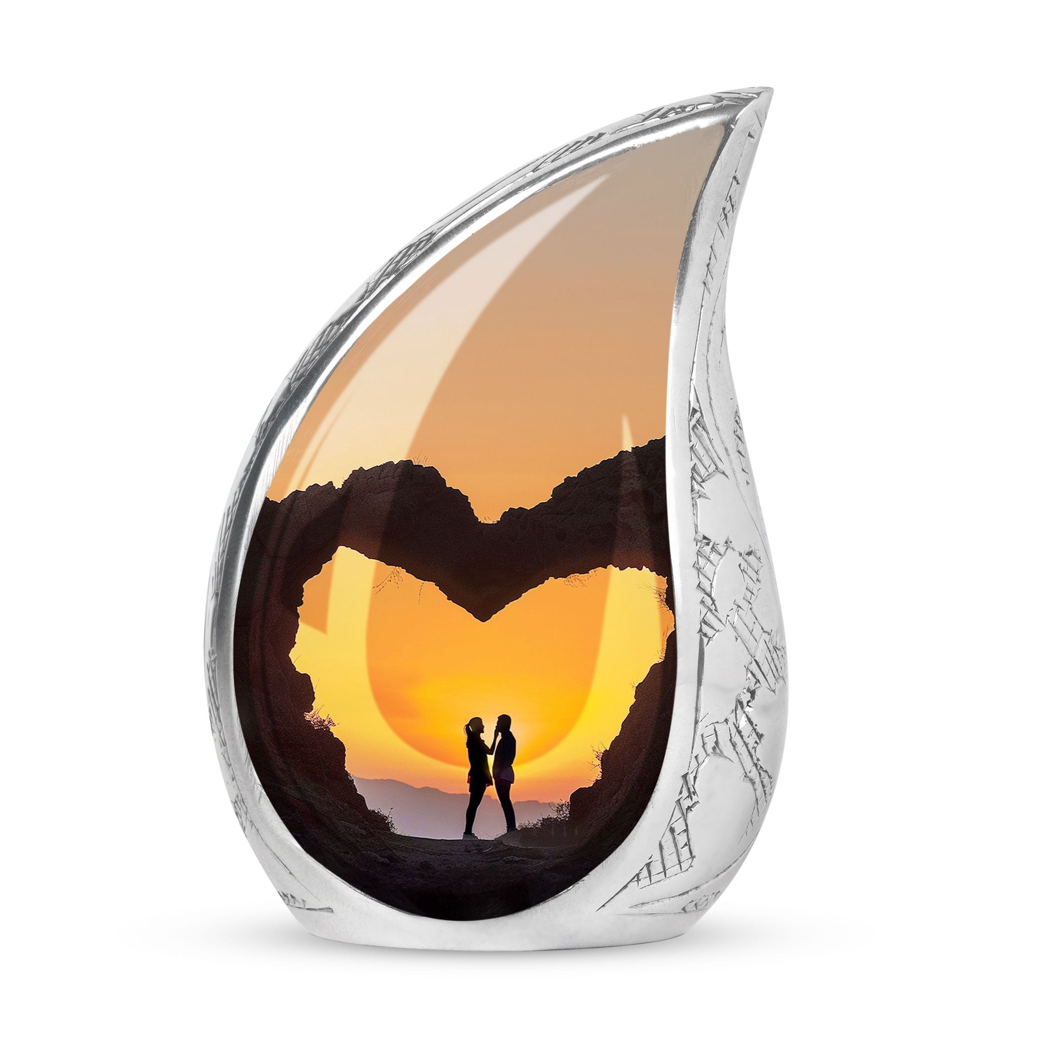 SUBSH Sunset In A Heart Shaped Rock Frame - Adult Urns For Human Ashes ...
