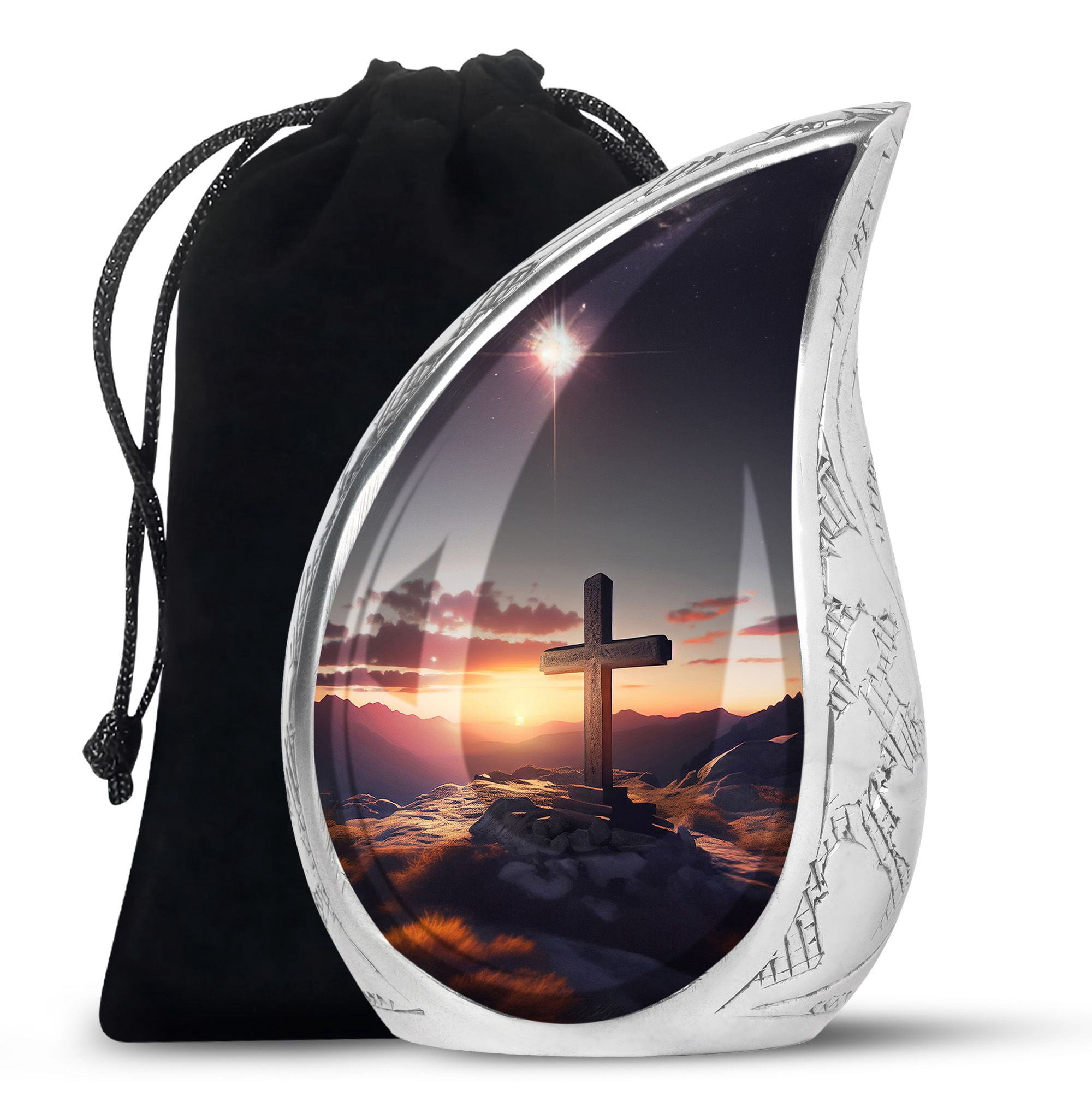 SUBSH Sunset Reflects Christian Mountain - Cremation Urns For Men - Urn ...