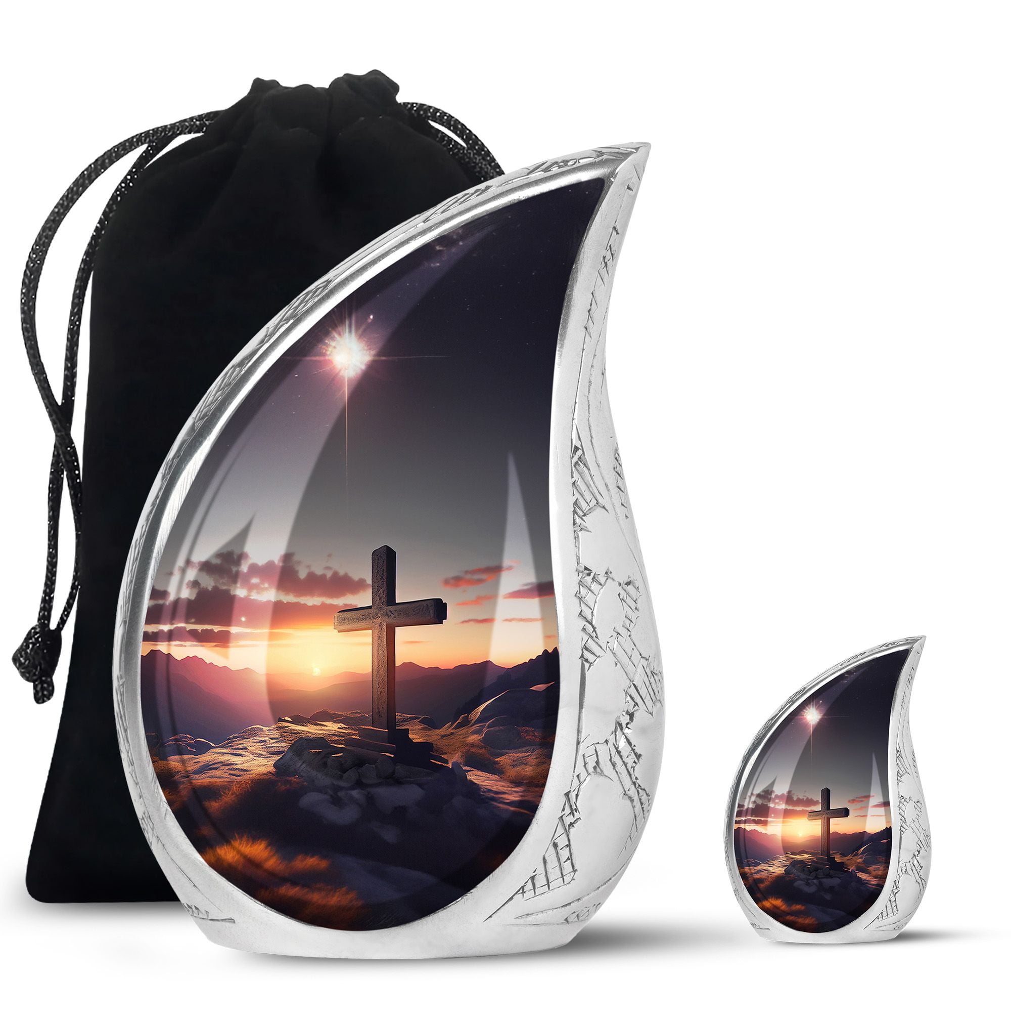 SUBSH Sunset Reflects Christian Mountain - Urn For Ashes For Women ...