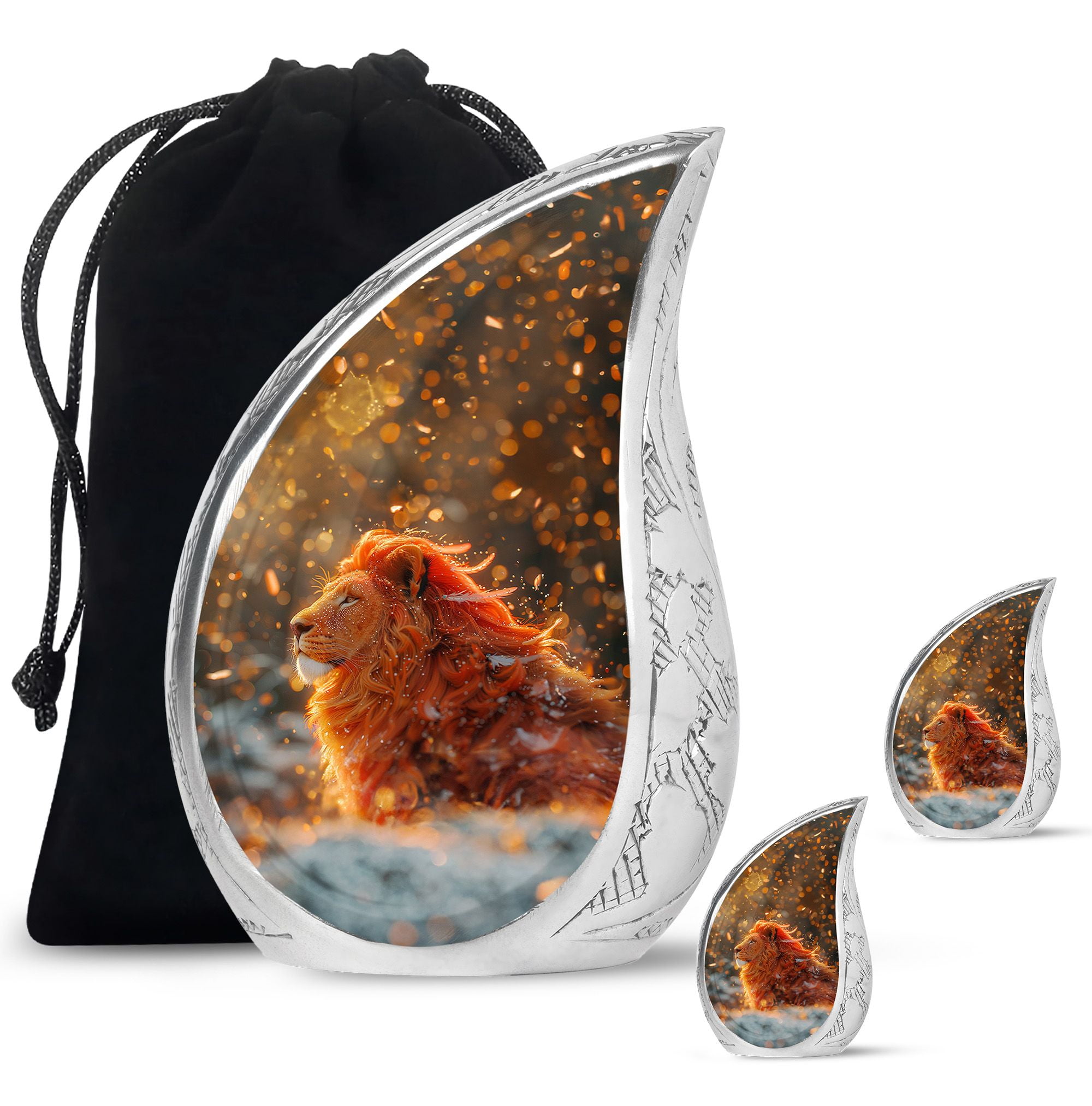 SUBSH The Firemane Lion - Ash Urns For Humans - Urn For Mom - Urns For ...