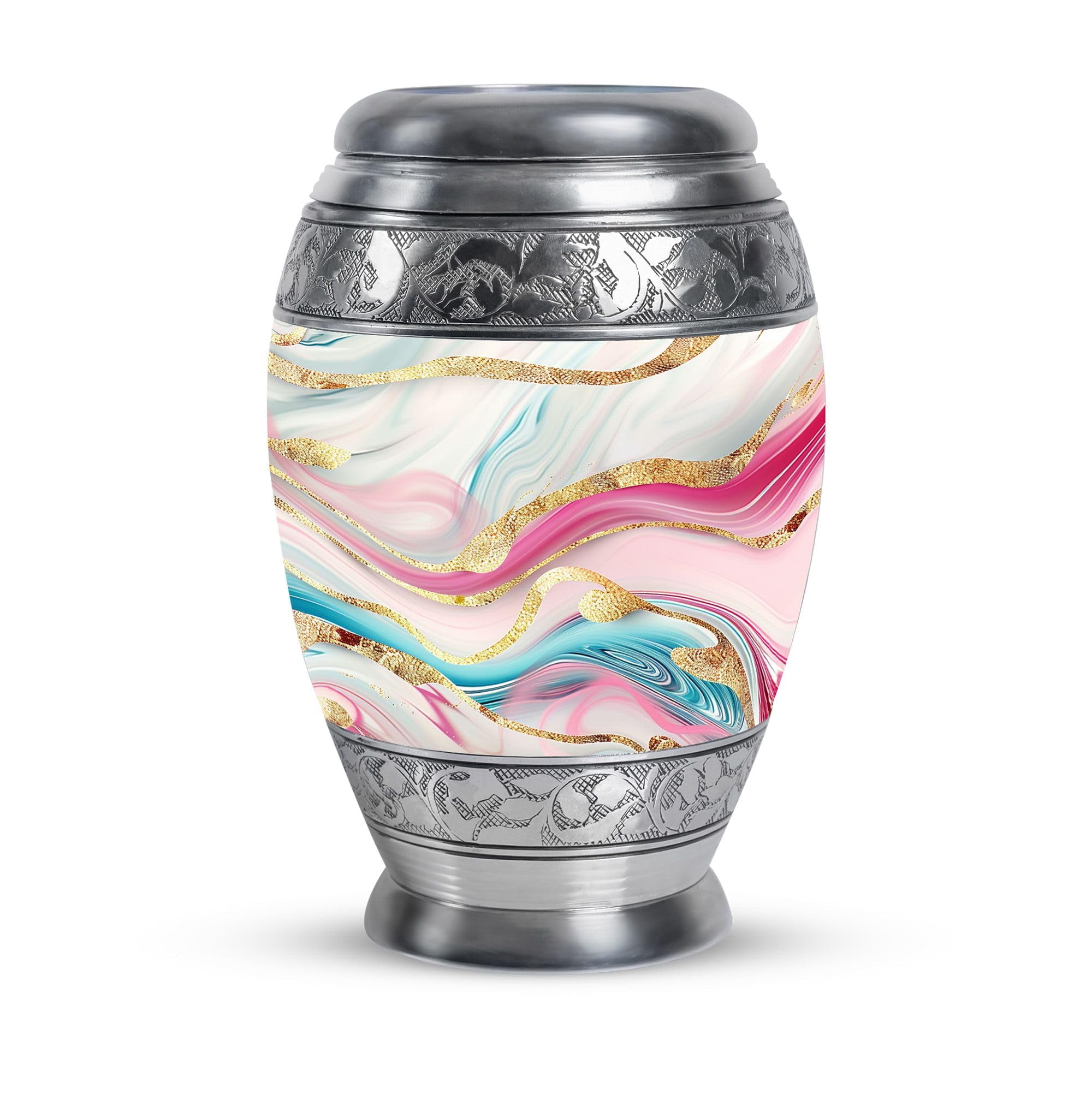 SUBSH Urn for Ashes Adult Male & Female Marble Design Metal Urn ...