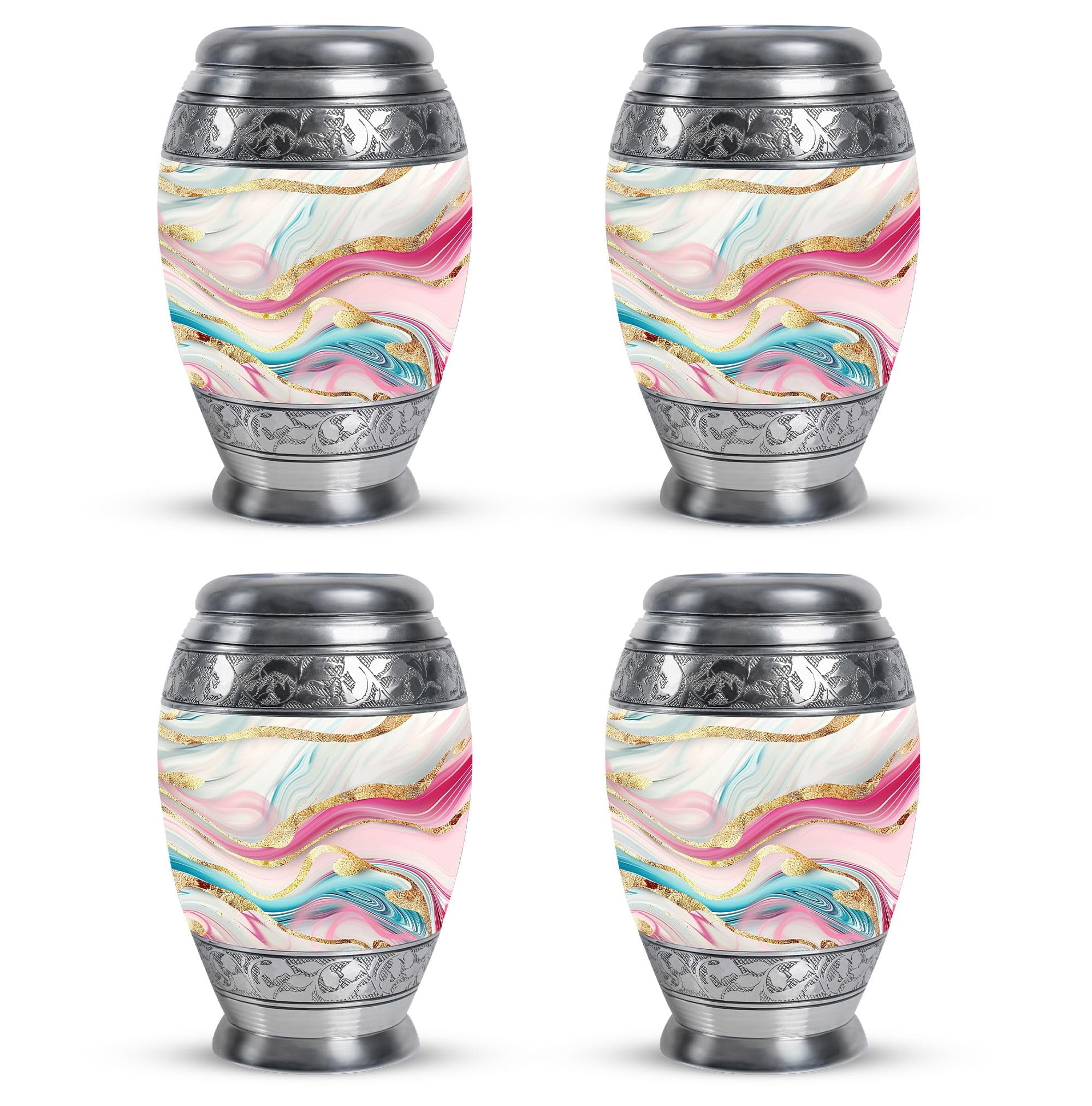 SUBSH Urn for Ashes Adult Male Marble Design Metal Urn - Marble Urn for ...
