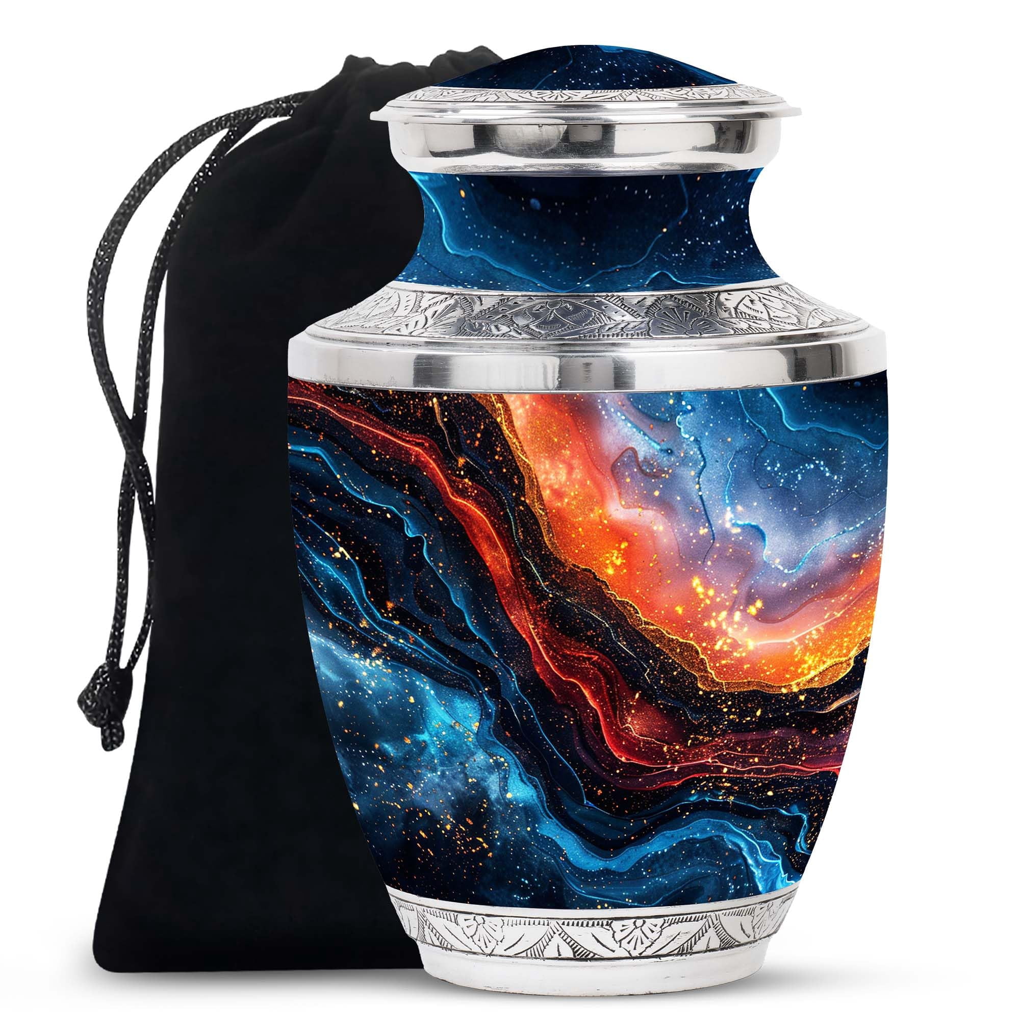 SUBSH Urns for Human Ashes Adult Female Marble Design Metal Urn ...