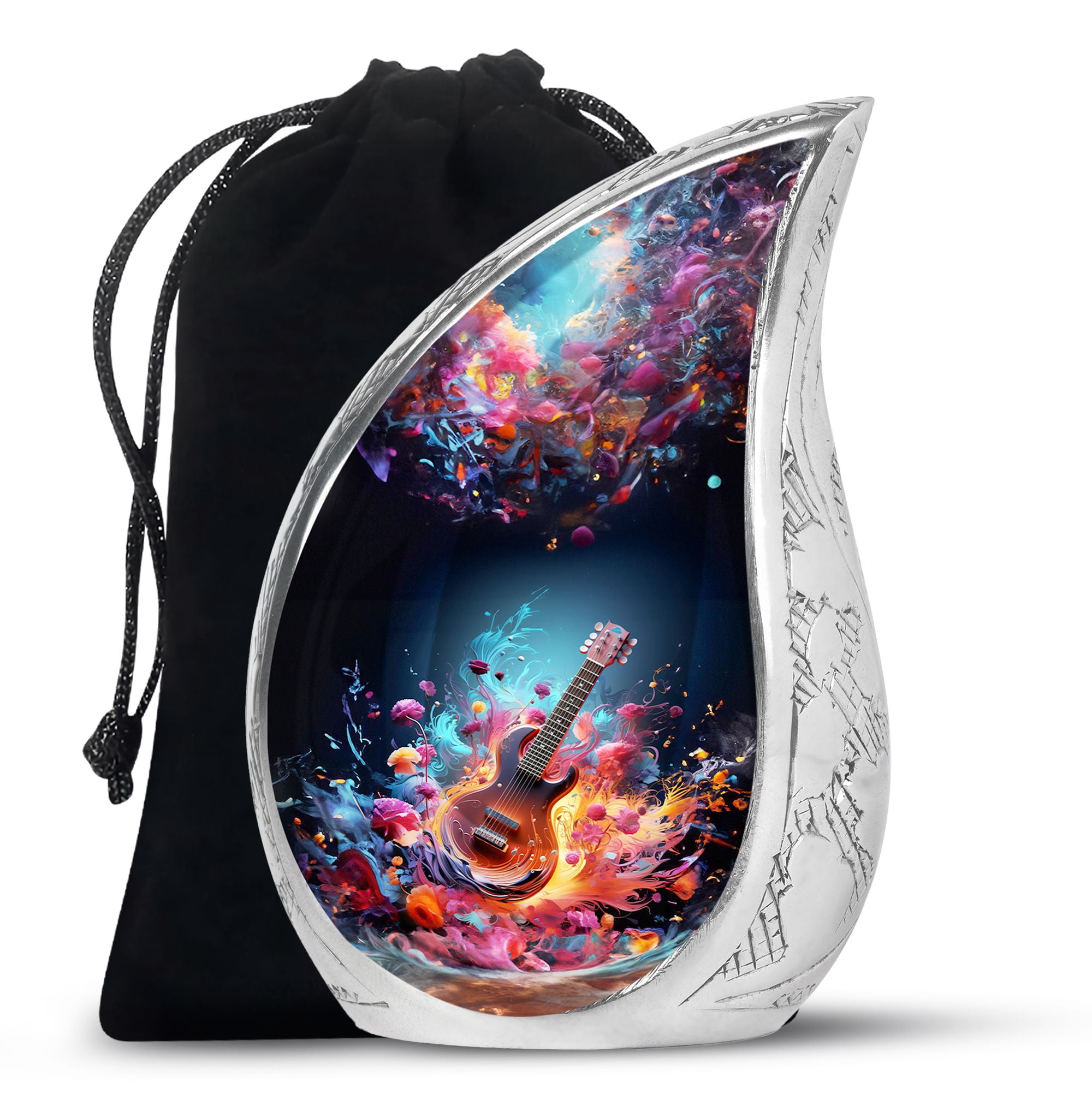 SUBSH Vibrant Guitar Fantasy - Cremation Urn For Ashes - Urns For Woman ...