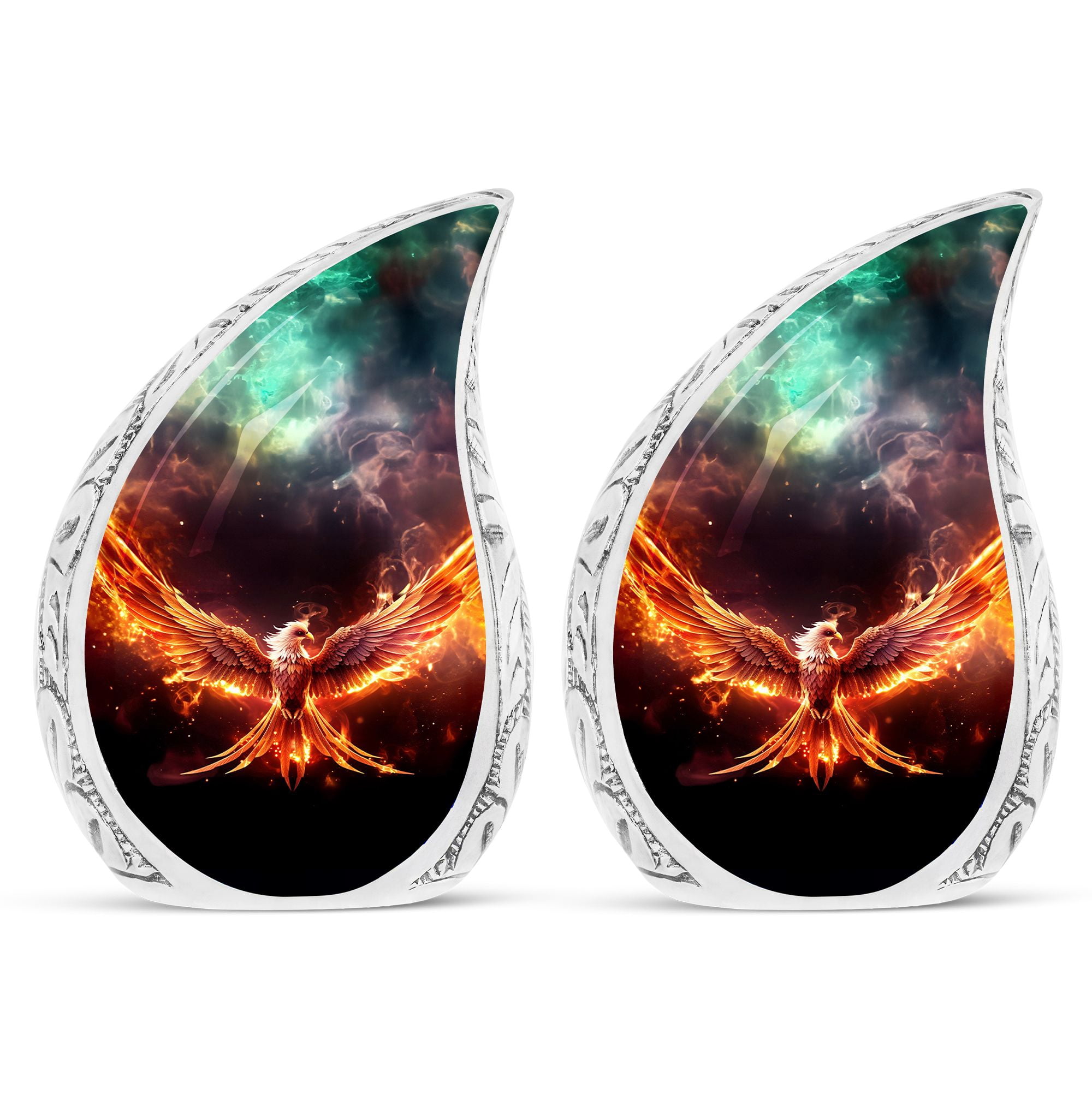 SUBSH White Head Phoenix In Red Fire - Small Keepsake Cremation Urns ...