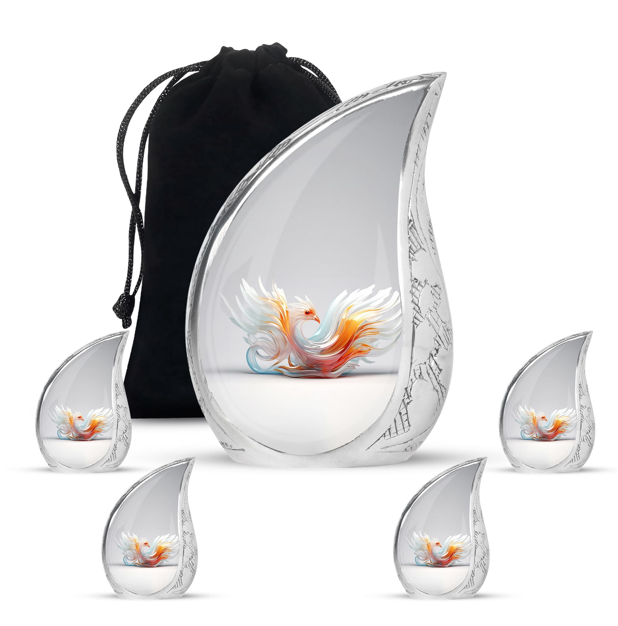 SUBSH White Phoenix - Cremation Keepsakes For Ashes - Urns For Ashes ...