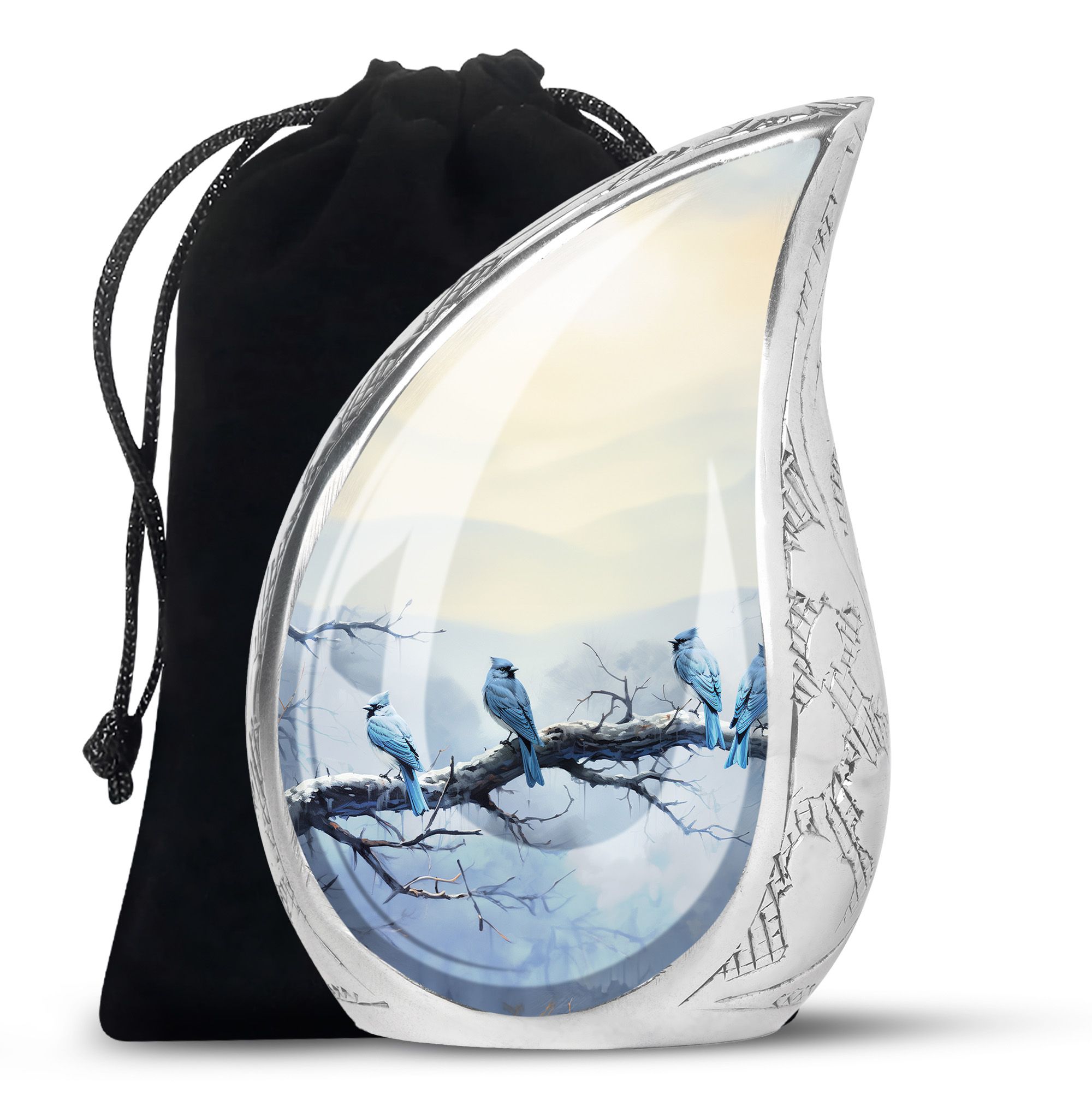 SUBSH Winter Perch Of Blue Jays - Burial Urns - Urn For Human Ashes ...