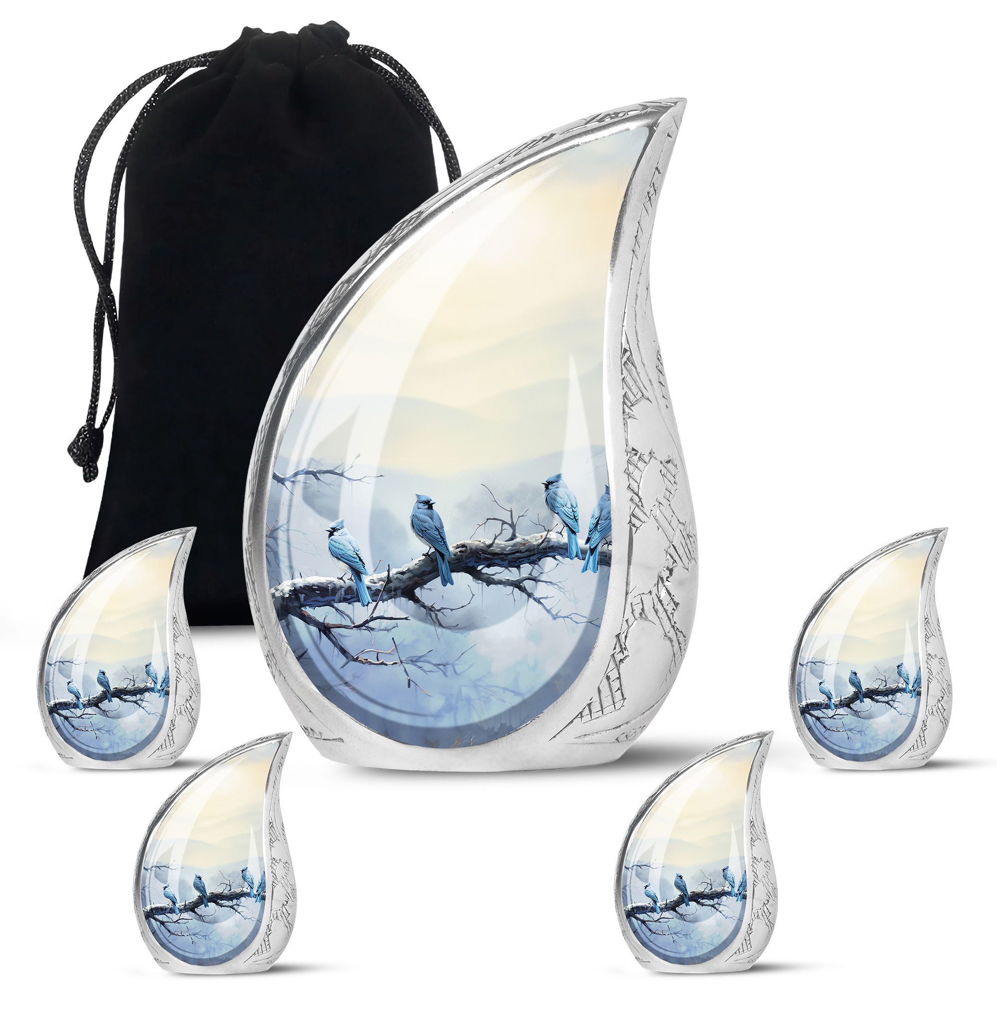 SUBSH Winter Perch Of Blue Jays - Funeral Urns - Urns For Adult Female ...