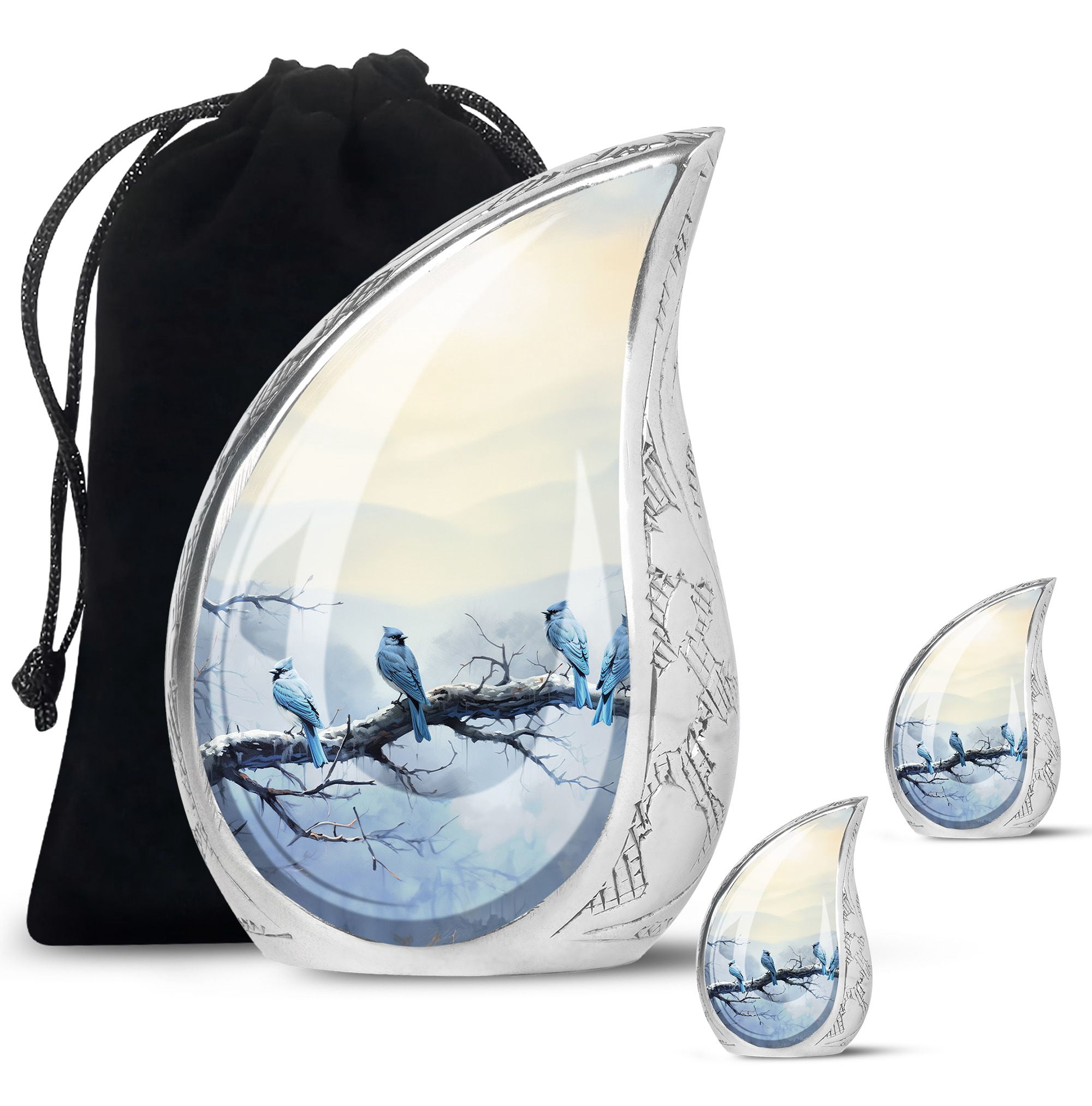 SUBSH Winter Perch Of Blue Jays - Urns For Human Ashes Adult Male - Urn ...