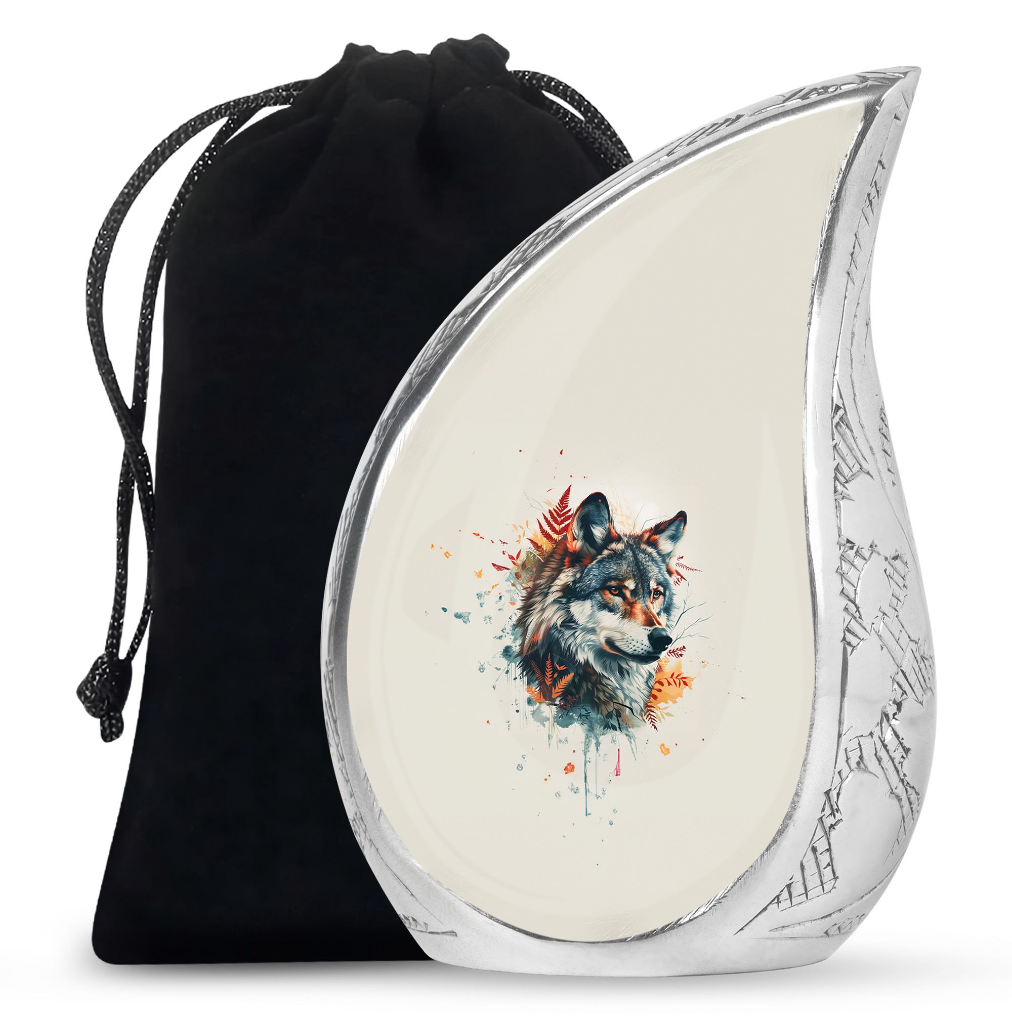 SUBSH Wolf Howling Urn For Adult Male - Largeature Urns For Human Ashes ...