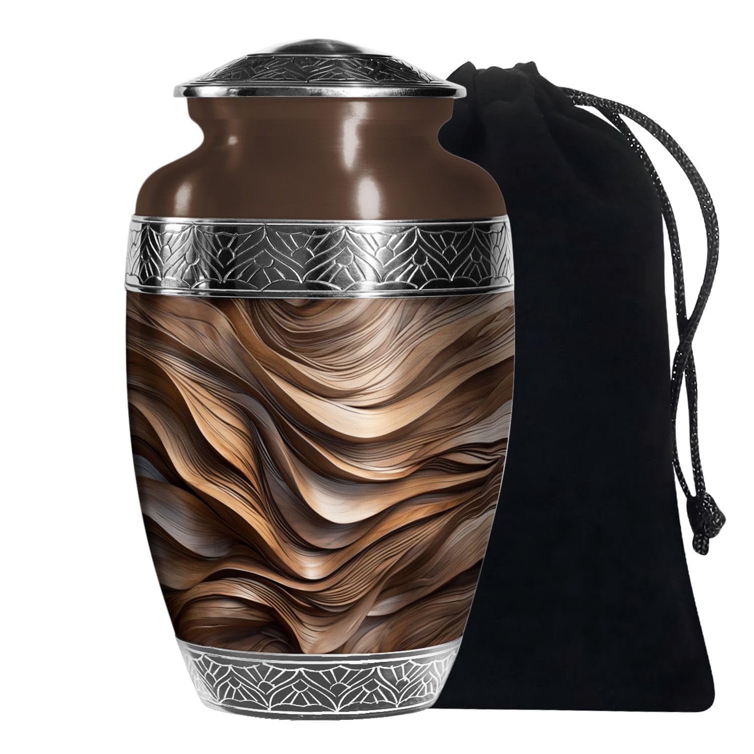 SUBSH Wooden Wave Urn-Urns for Ashes Adult Male Large- Urn for Dad ...