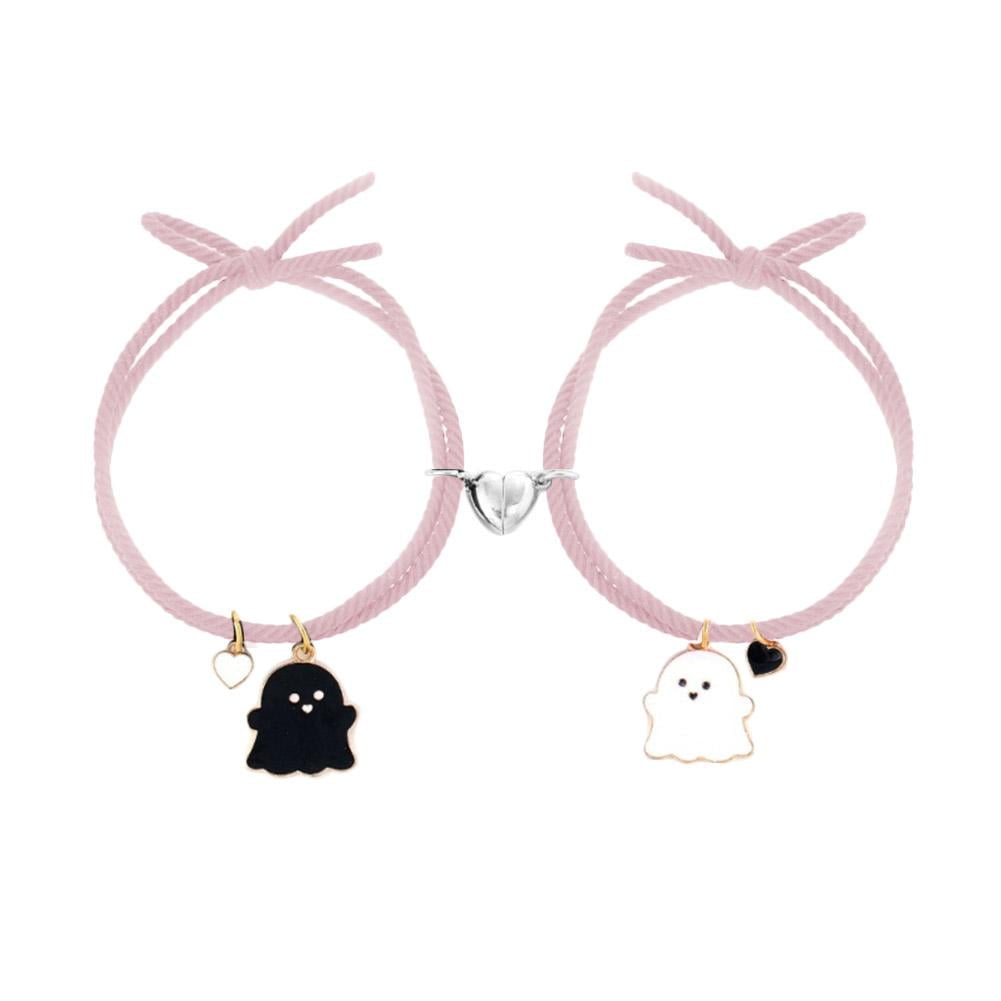 SUCADA Halloween Ghost Couple Bracelets,Cute Halloween Love Heart ...