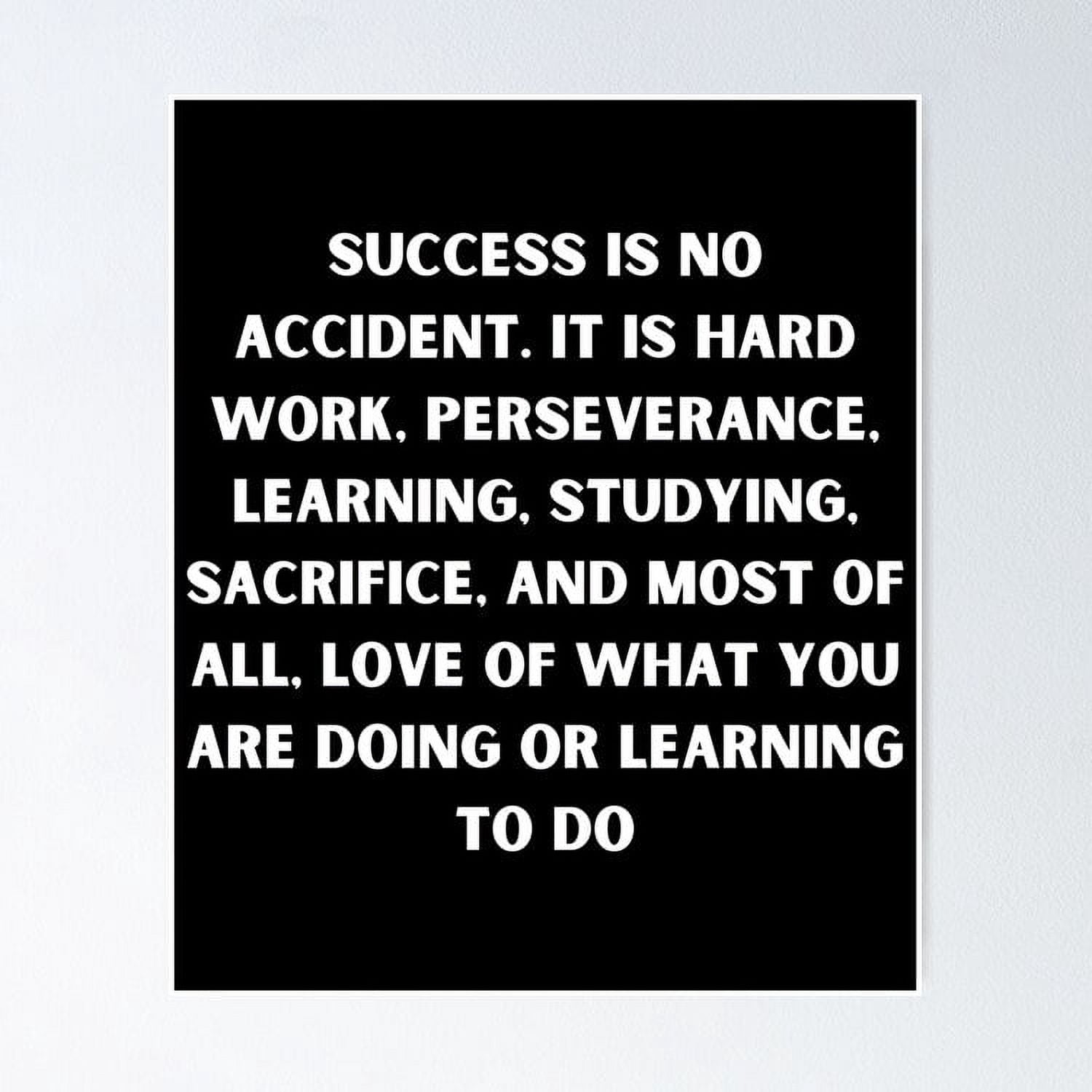 SUCCESS IN ON ACCIDENT. IT IS HARD WORK, PERSEVERANCE, LEARNING ...
