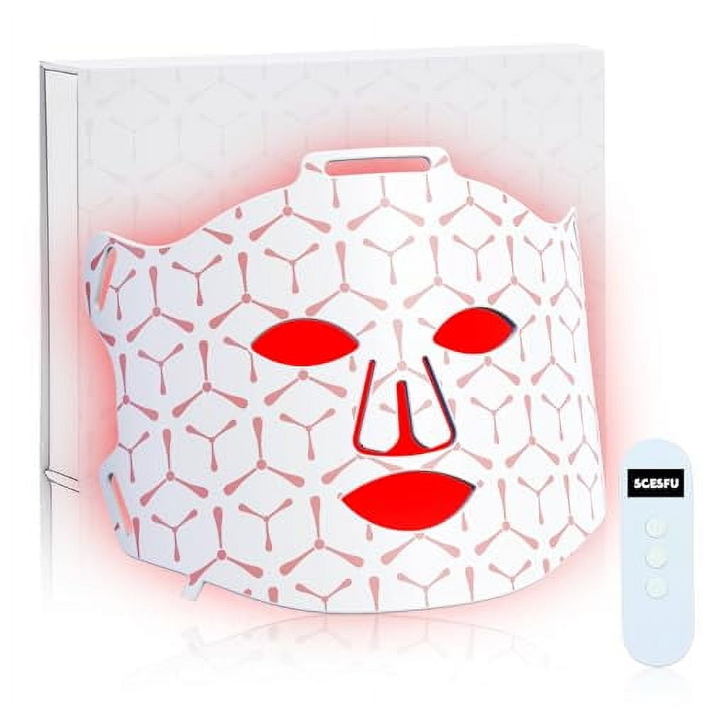SUCEFU Red Light Therapy for Face,6 Modes Portable LED Face Mask Light ...