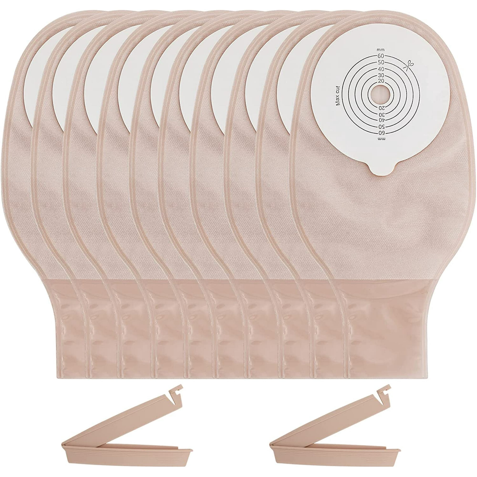 Suconbe 25pcs Ostomy Bag With Clamp Closure Colostomy Supplies One