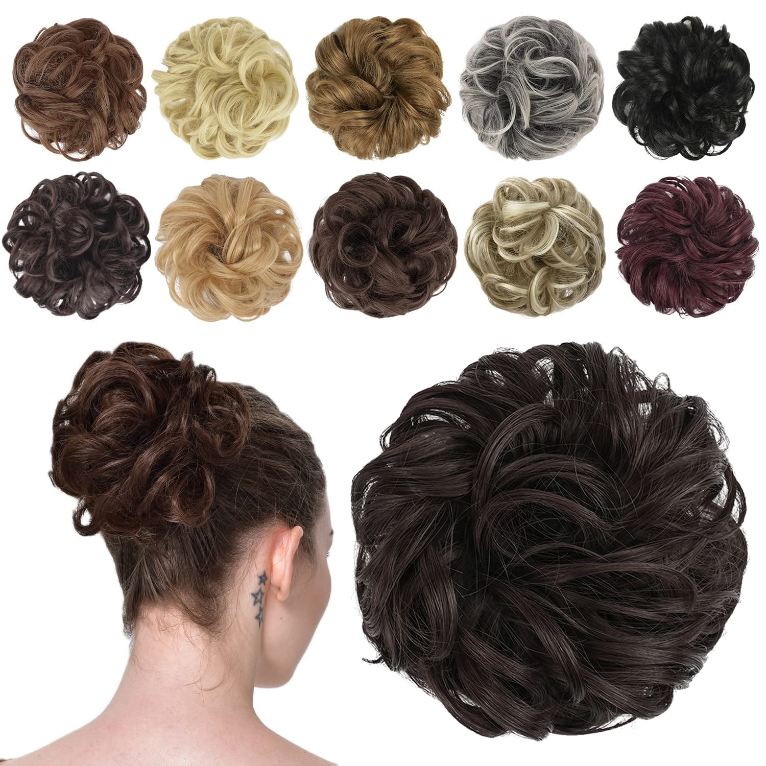 SUCS Hair Buns Hair Piece Hair Scrunchies for Women Thick Hair ...