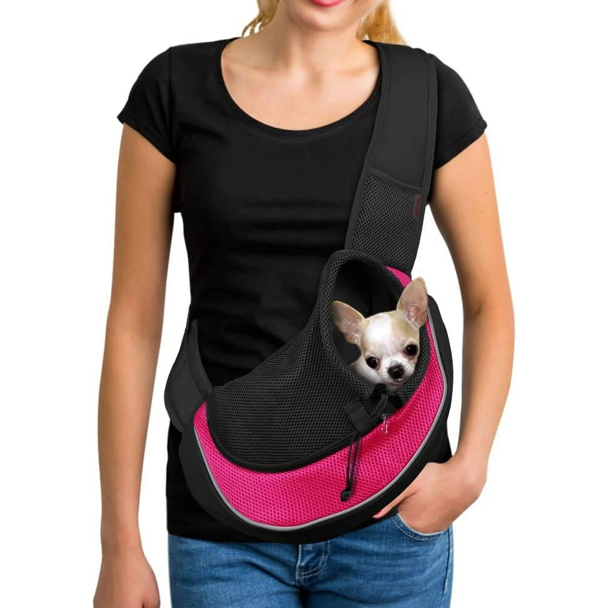 SUCS Pet Dog Sling Carrier Large Pocket Adjust Strap Design Breathable ...