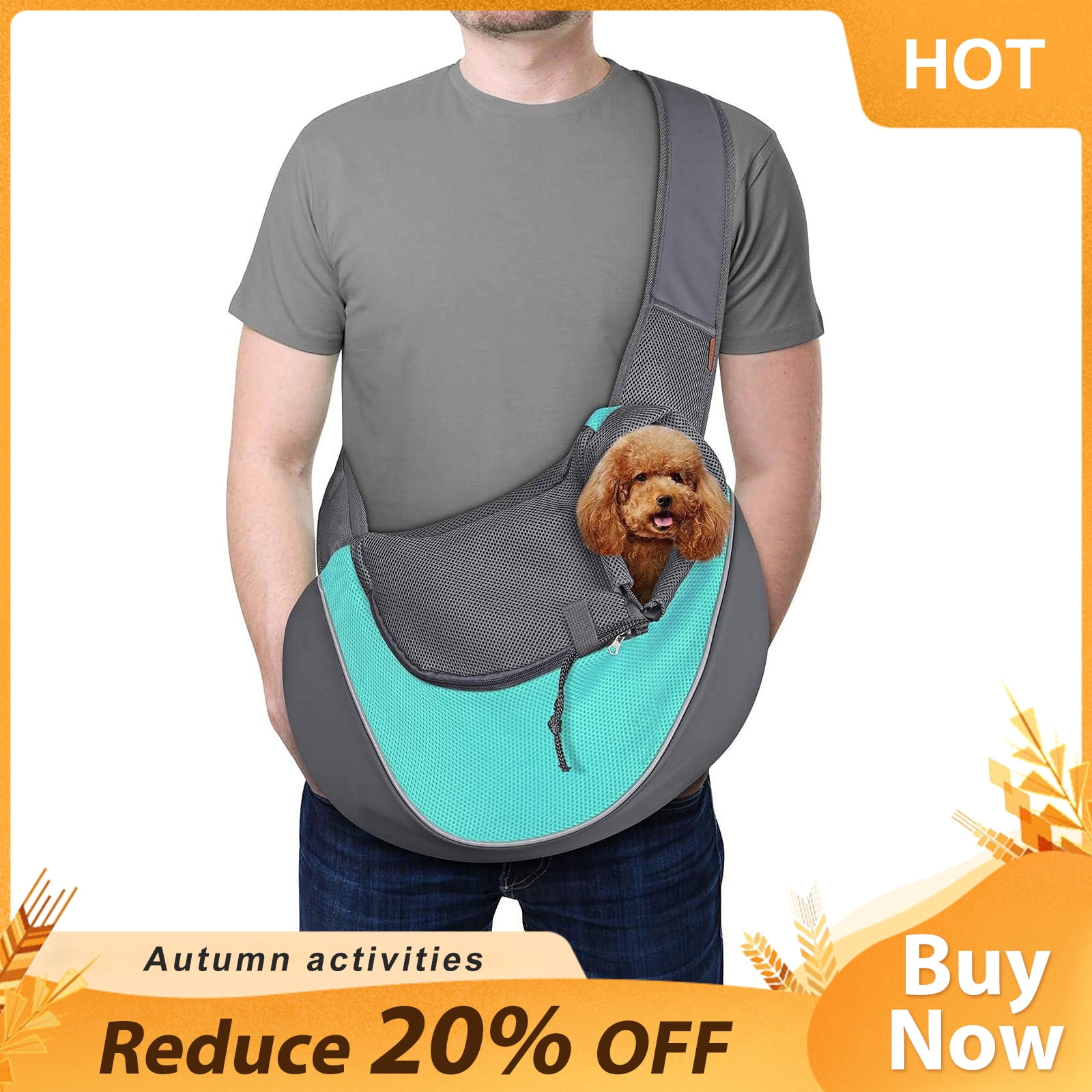 SUCS Pet Dog Sling Carrier Large Pocket Adjust Strap Design Breathable ...