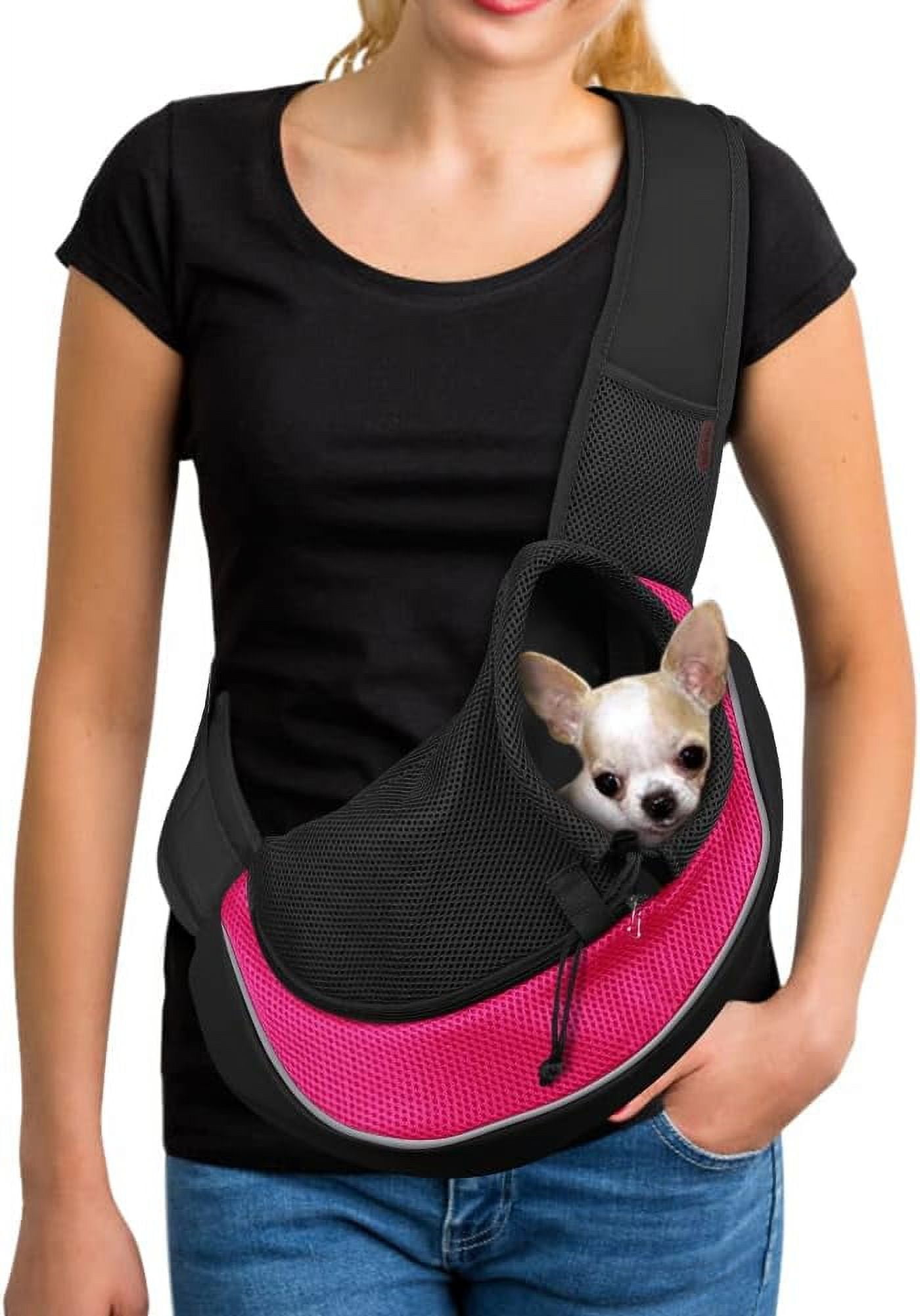 SUCS Pet Dog Sling Carrier Large Pocket Adjust Strap Design Breathable ...