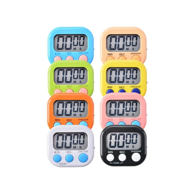 SUCUUI 8 Pack Digital Kitchen Timer, Digital Timer with Big Display ...