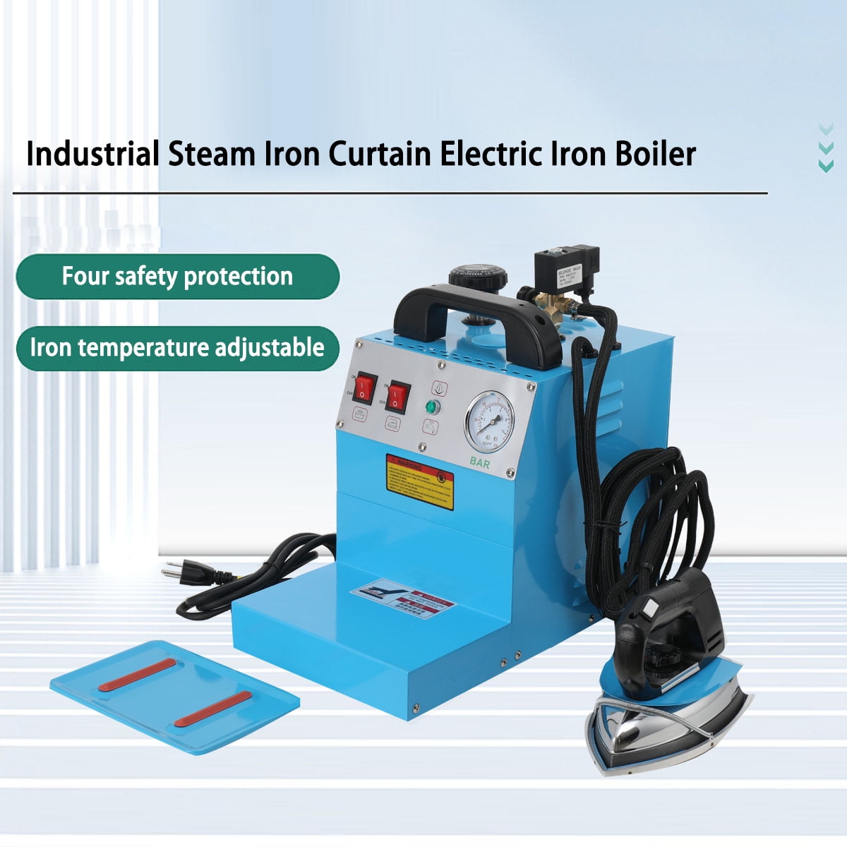 SUDEG 110V Industrial Steam Iron & Boiler Station, 1600W Curtain ...