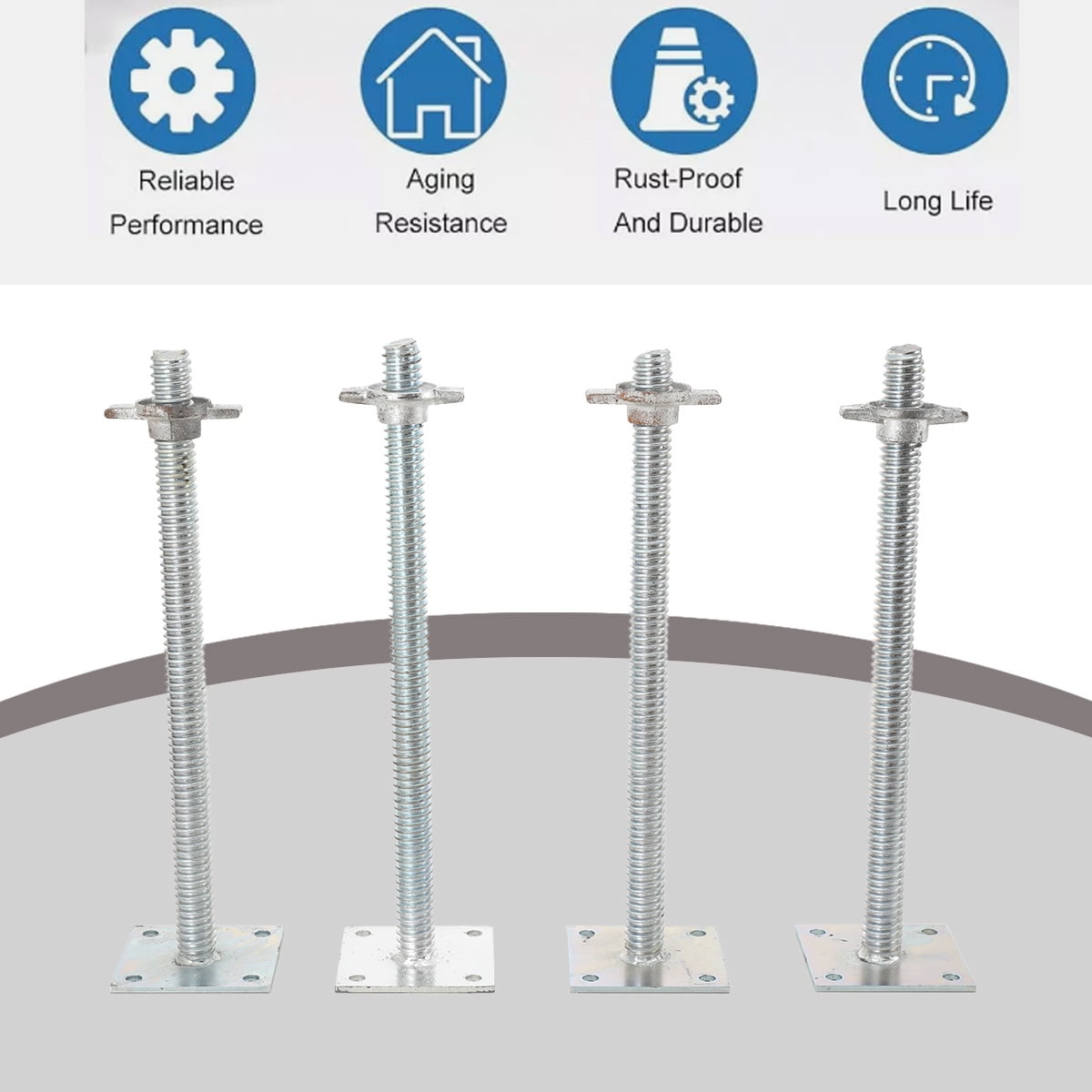 SUDEG 4 Pack 18“ Adjustable Leveling Jack Galvanized Solid Screw Jacks ...