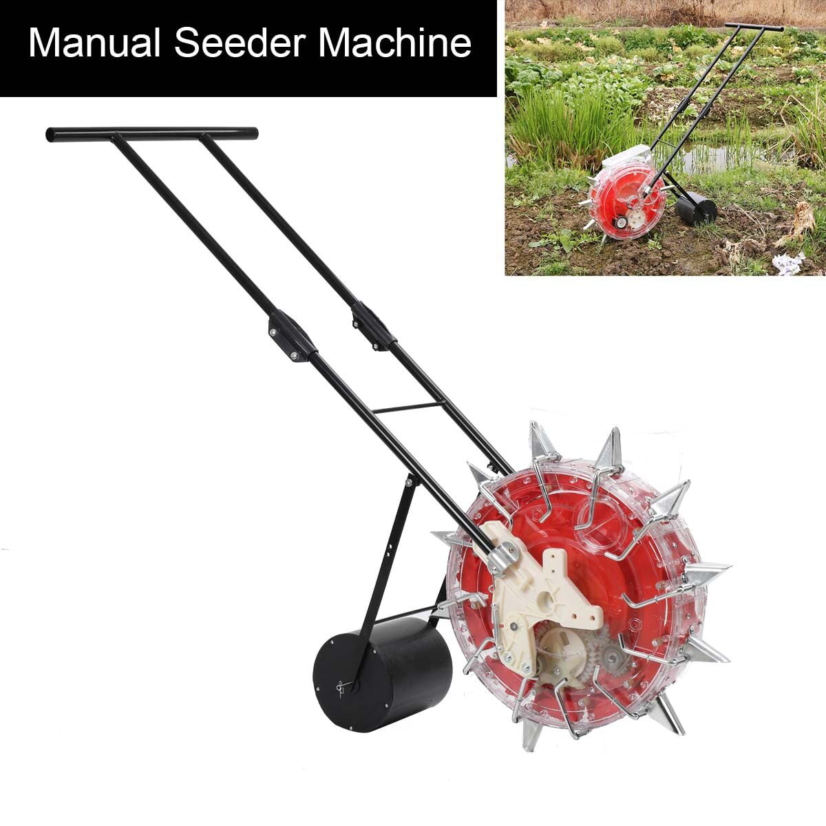 SUDEG Hand-Push Roller Seeder and Fertilizer Applicator Precision ...