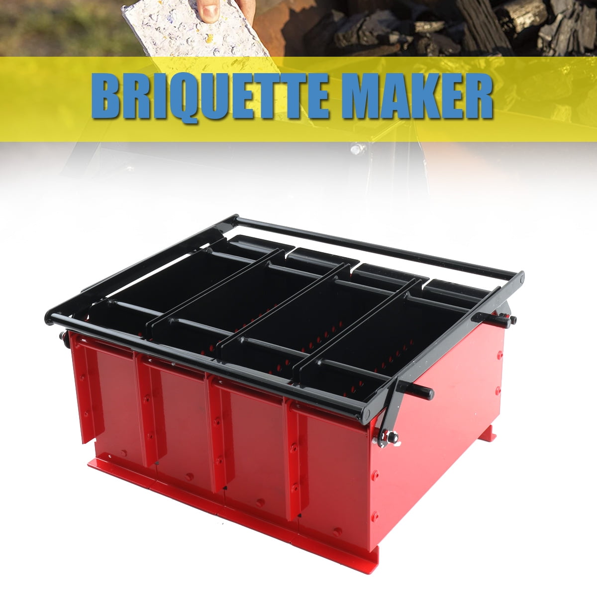 SUDEG Heavy Duty Fire Brick Press Burning Fuel Recycle Tools Paper Log ...