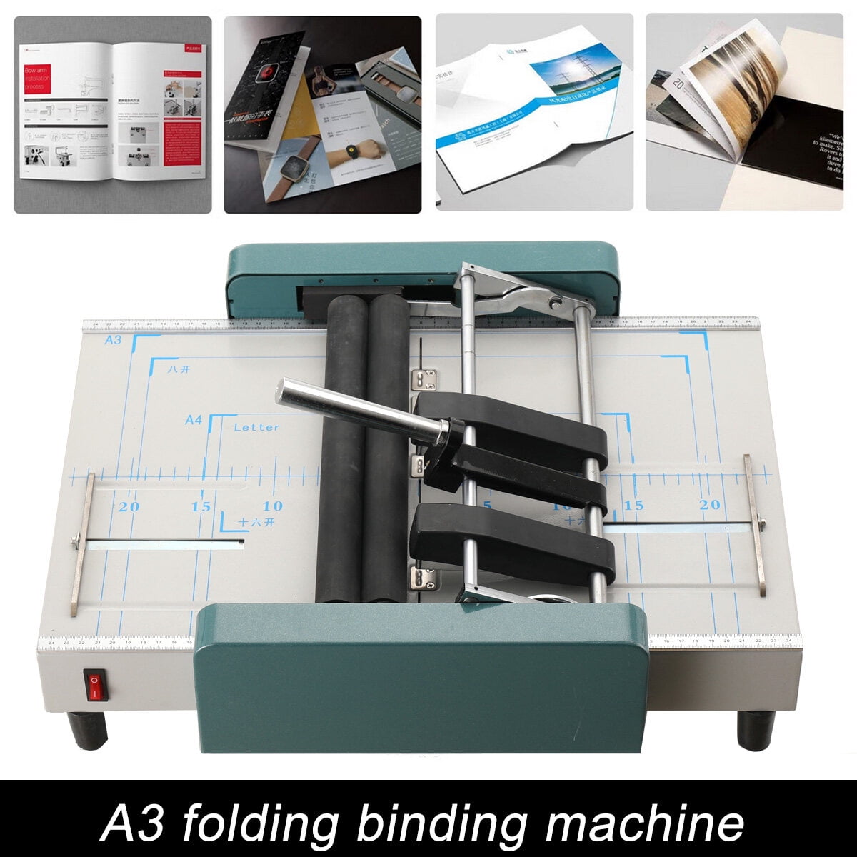 SUDEG A3 Paper Bookbinding Machine, Manual Folding, Stapling, 110V 60W ...