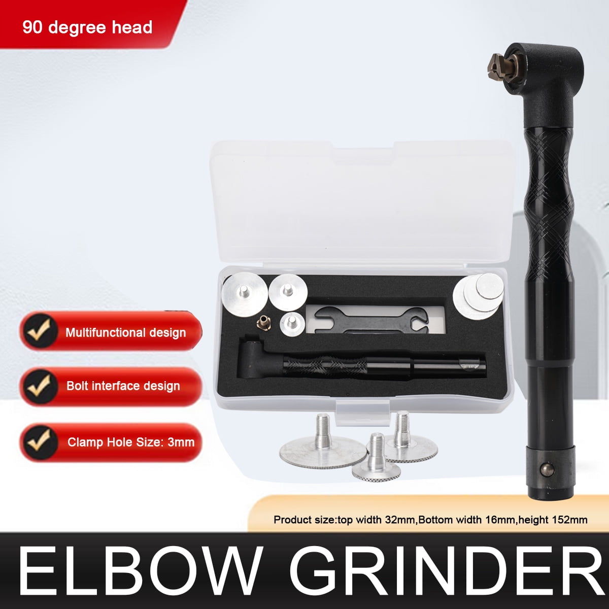 SUDEG Multi-function 90 Degree Handle Electric Elbow Portable Grinder ...