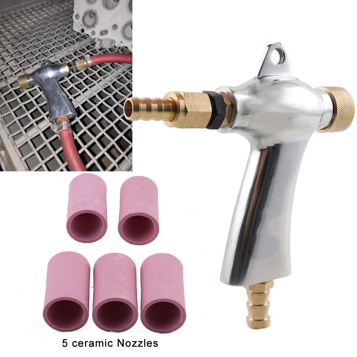 SUDEG Sand Blaster Kit Blasting Shot Sandblaster Siphon Feed Gun Nozzle Rust Remove Abrasive ...