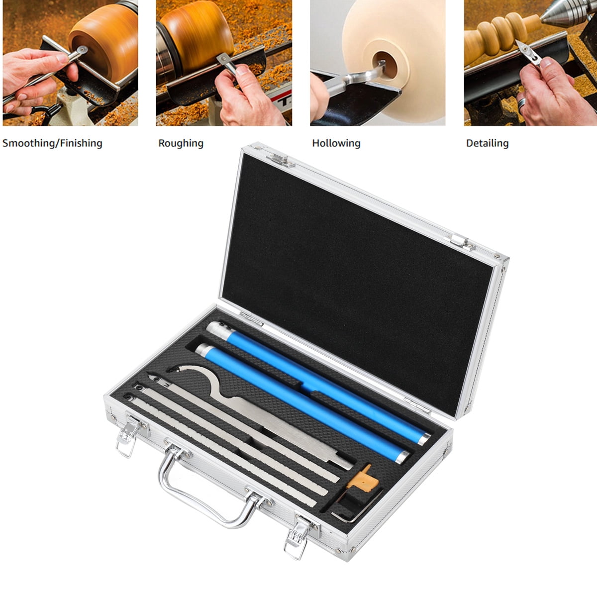 SUDEG Wood Turning Tools with HSS Blades Hardwood Handles Woodworking ...