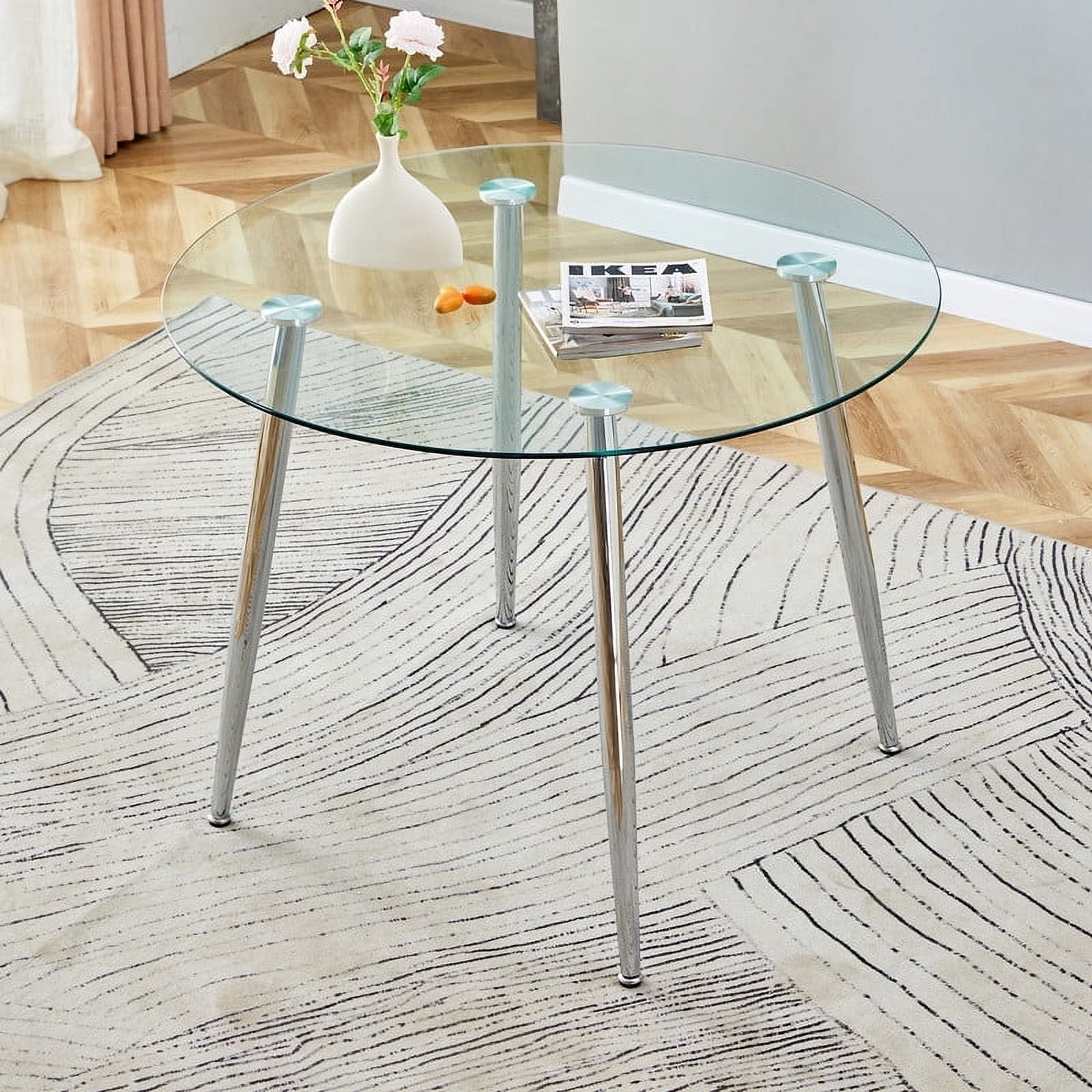 SUDICA Modern 40 in Round Compact Dining Table - Walmart.com