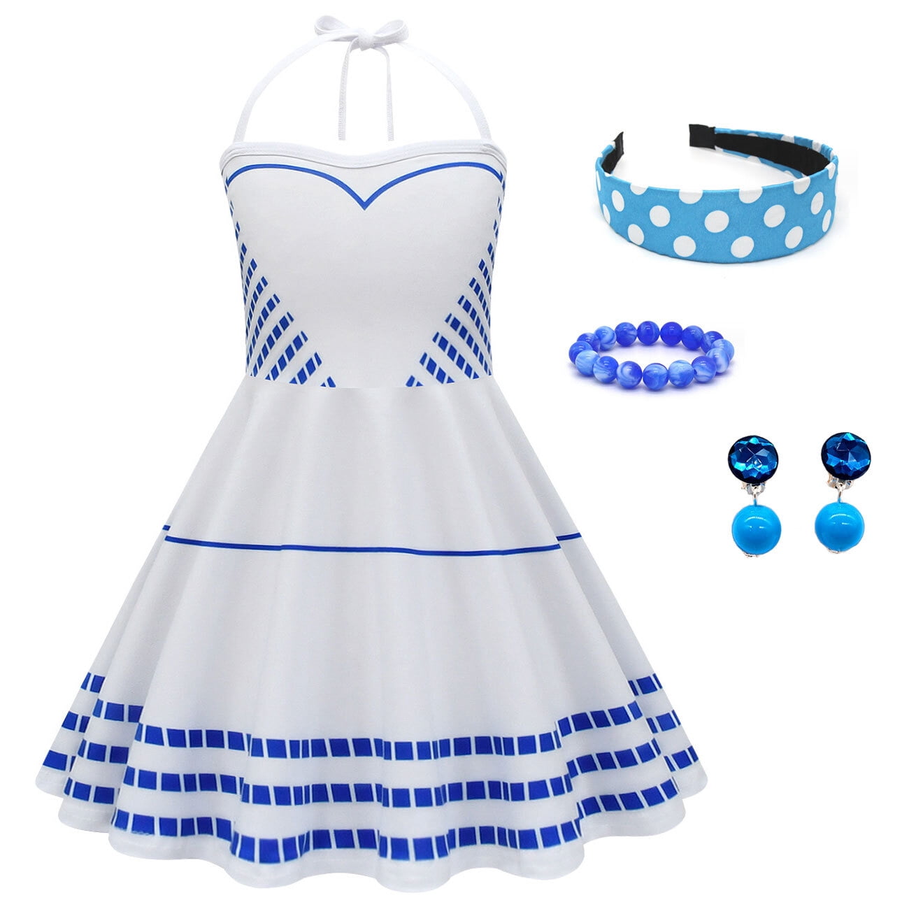 SUEE Girls Barbiiiie Cosplay Dress Halter Neck Halloween Costume, 3-9Y ...