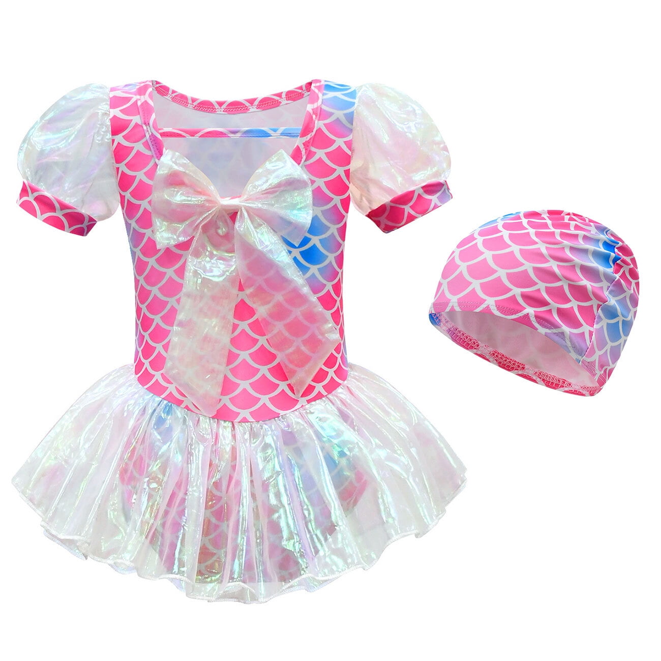 SUEE Girls Mermaid One Piece Swimuit Princess Swimwear Swimwear w/Swim ...