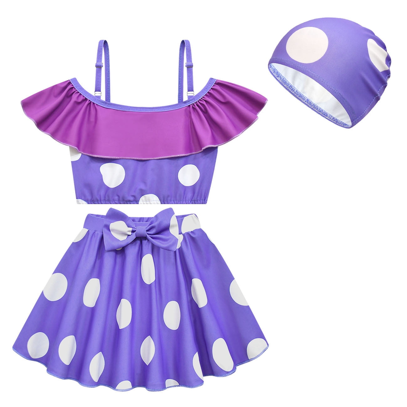 SUEE Girls Princess Envy Swimsuit 2-Piece Off Shoulder Bathing Suit ...