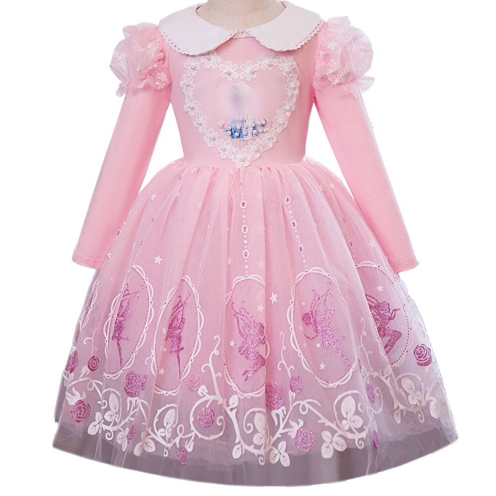 SUEE Girls Snow Queen Princess Dress Elsa Short/Long Sleeve Costume ...