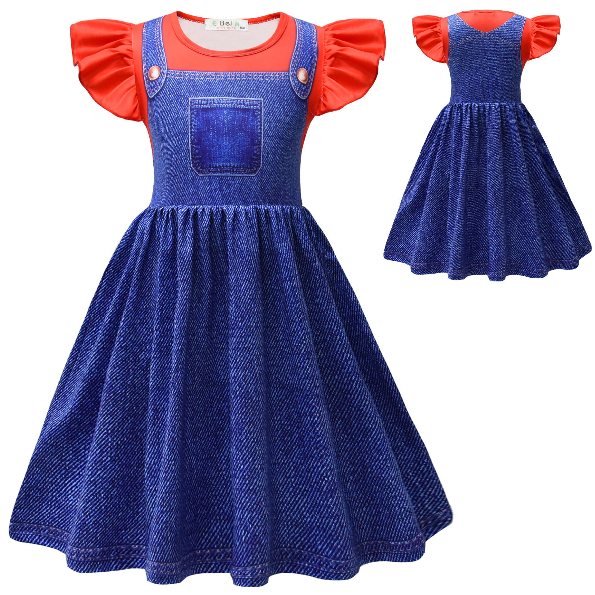 SUEE Girls Super Brothers Cosplay Princess Dress Halloween Party Outfit ...