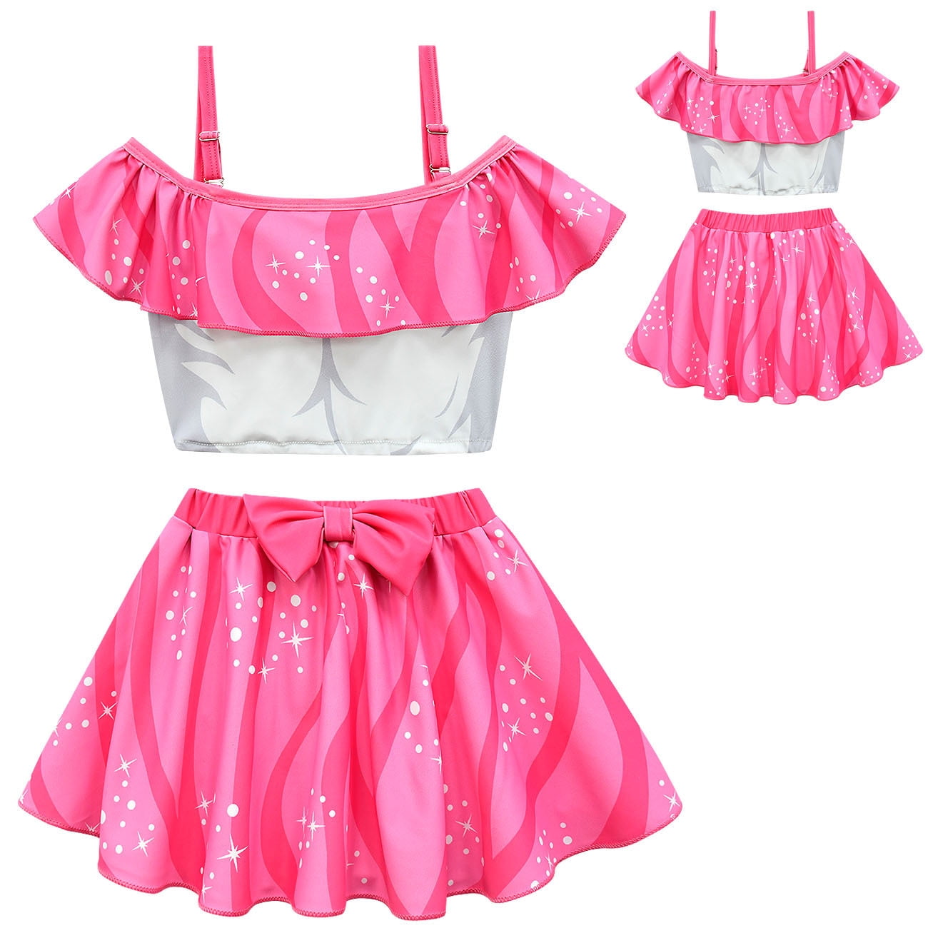SUEE Girls Unicorn Swimsuit Two Piece Bikini Tankini Sets Ruffled ...