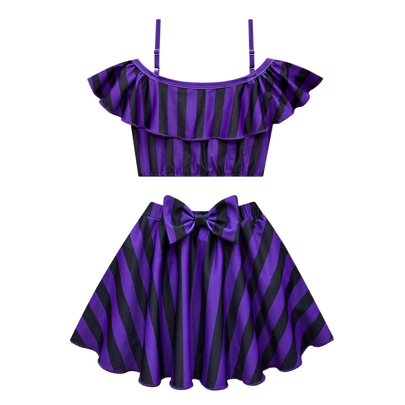 SUEE Girls Swimsuit, 2-Piece Stripe Swimwear Bikini Sets Bathing Suit ...