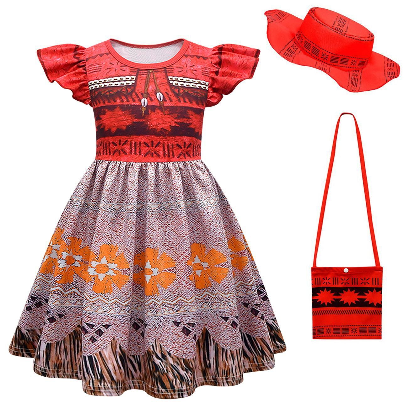 SUEE Little Girls Moana Costume Princess Dress, Halloween Birthday ...